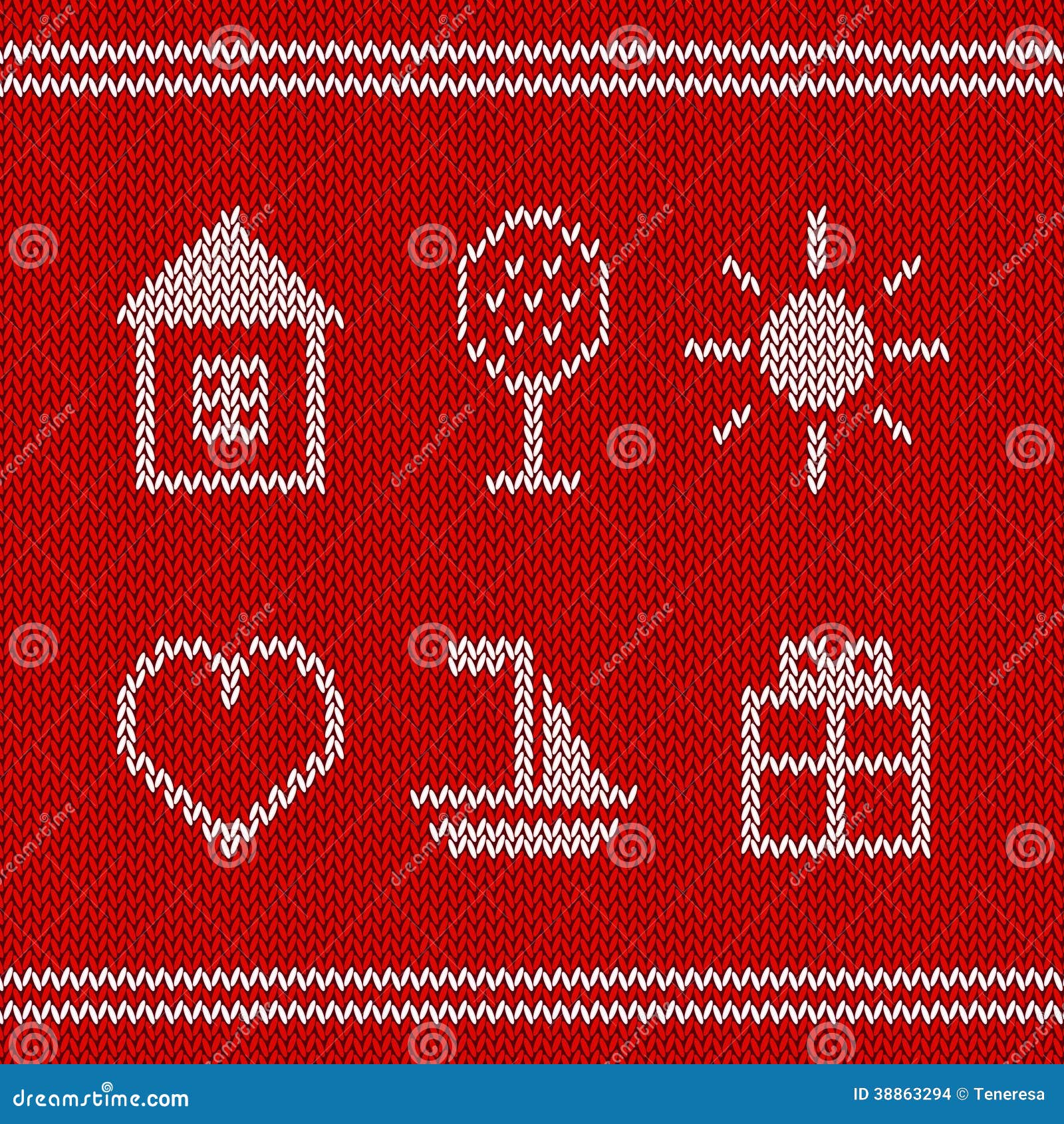 Knitted icons stock illustration. Illustration of ornament - 38863294