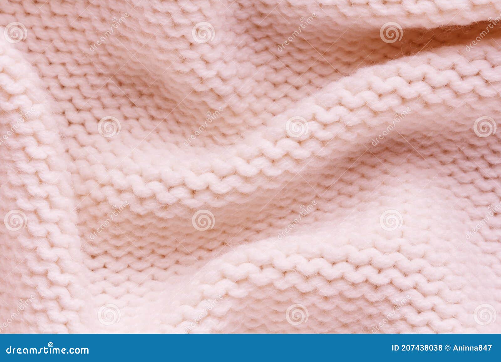 Knitted Light Pink Fabric Texture with Large Fold, Reverse Stockinette ...