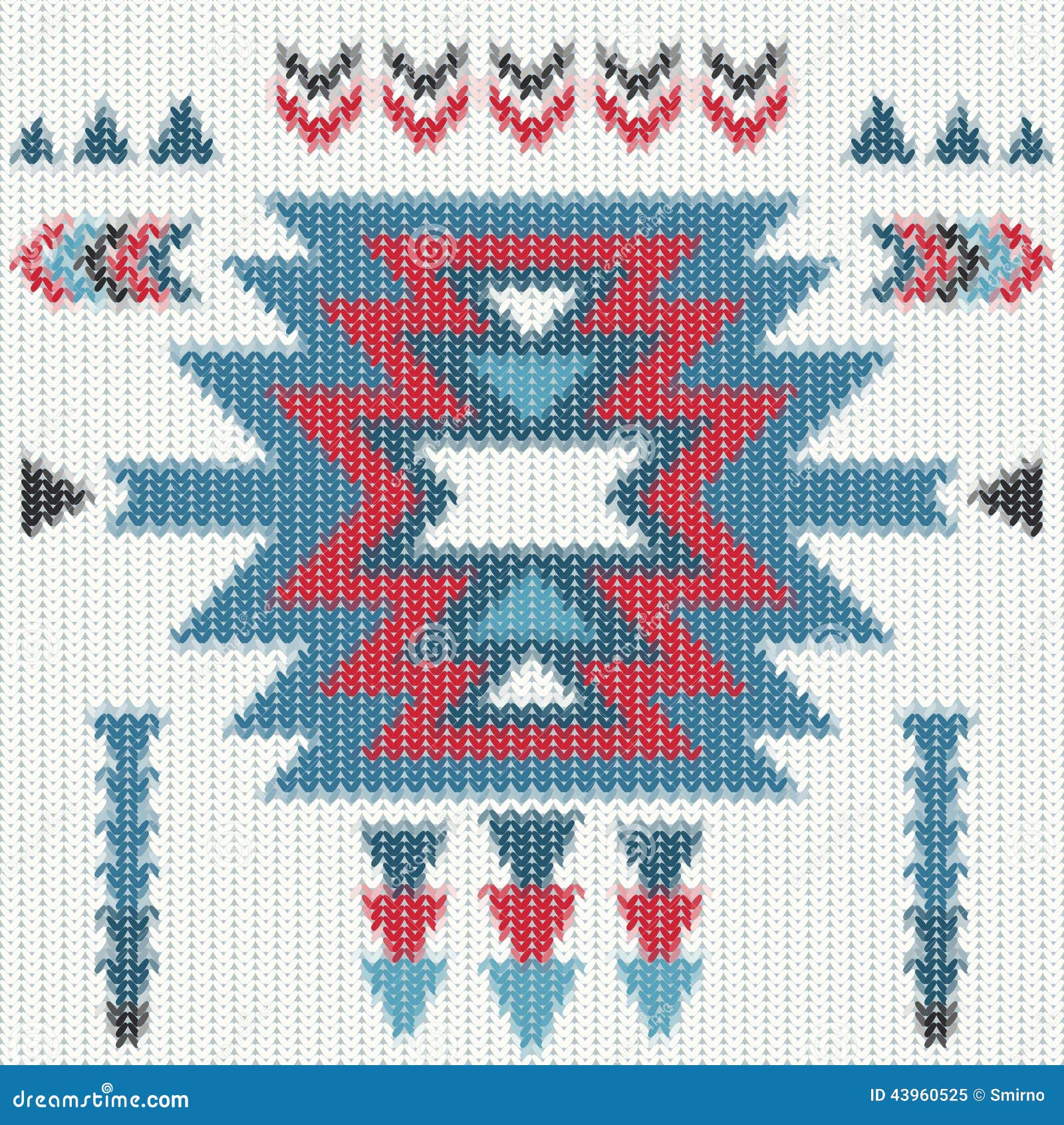 Knitted navajo pattern. stock vector. Illustration of background - 43960525