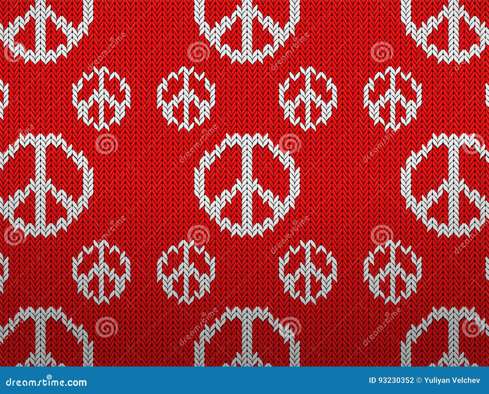 Knitted Pattern Peace Symbols Stock Illustration - Illustration of ...