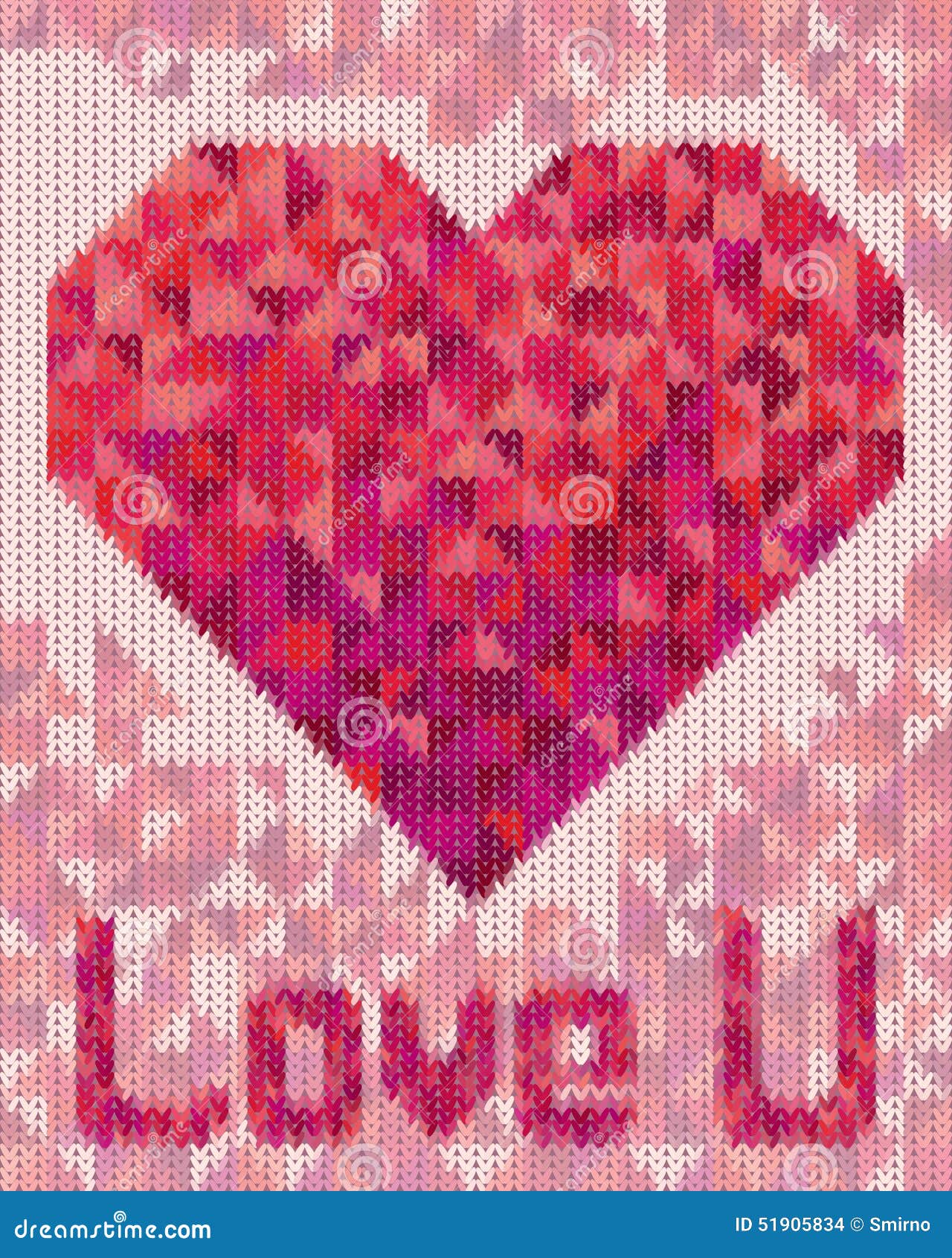 Knitted Pattern with Triangle Heart Stock Vector - Illustration of ...