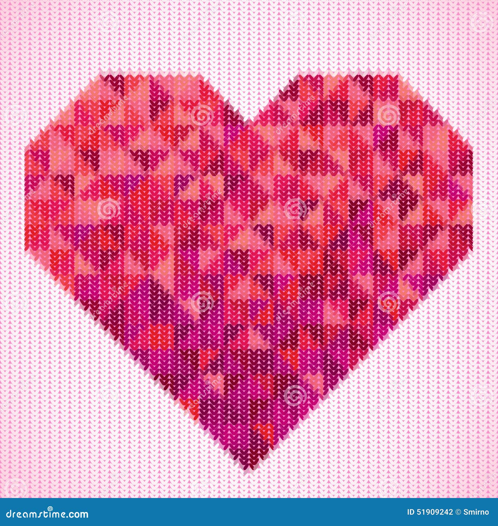 Knitted Pattern with Triangle Heart Stock Vector - Illustration of ...