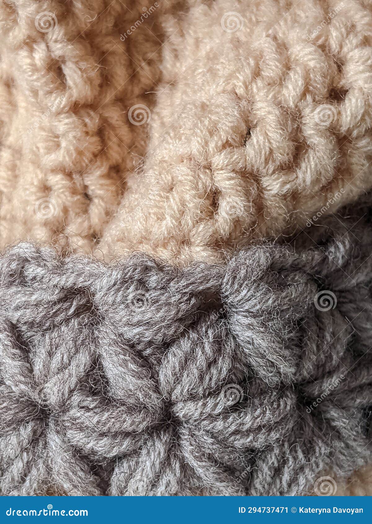 Knitted Product Made of Woolen Yarn with a Clear Pattern in Pleasant ...