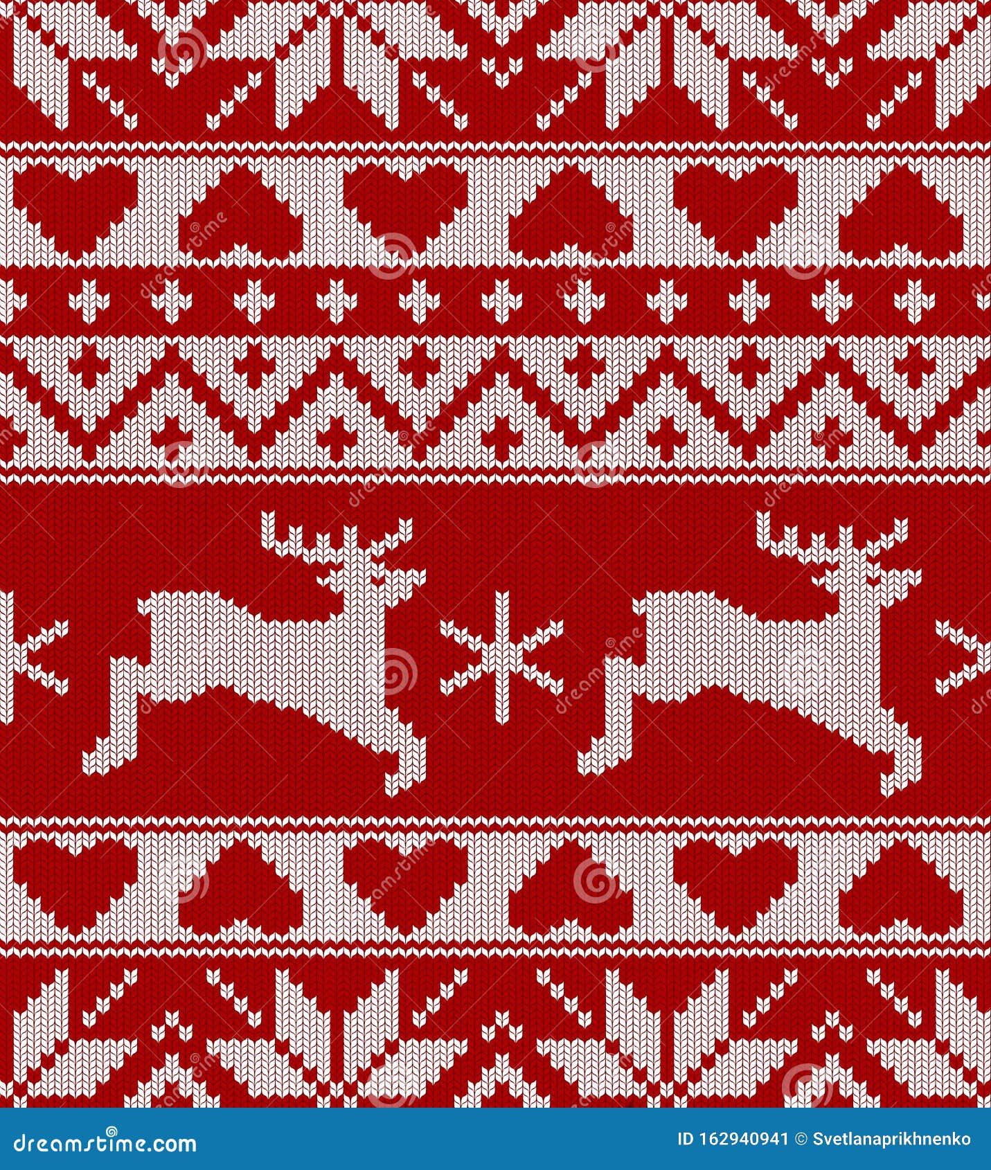 Knitted red pattern stock vector. Illustration of retro - 162940941