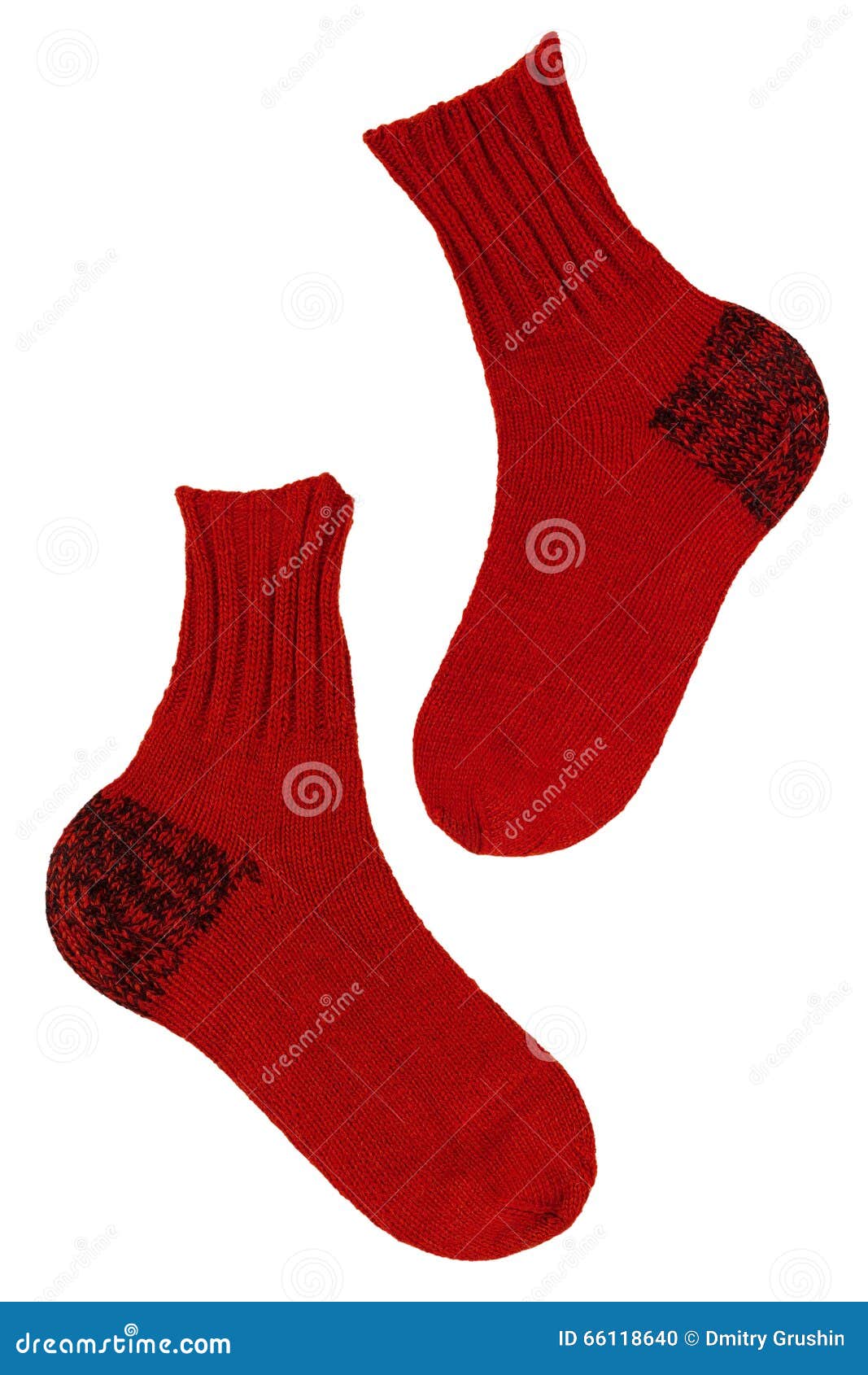 Knitted red socks stock photo. Image of fabric, fall - 66118640