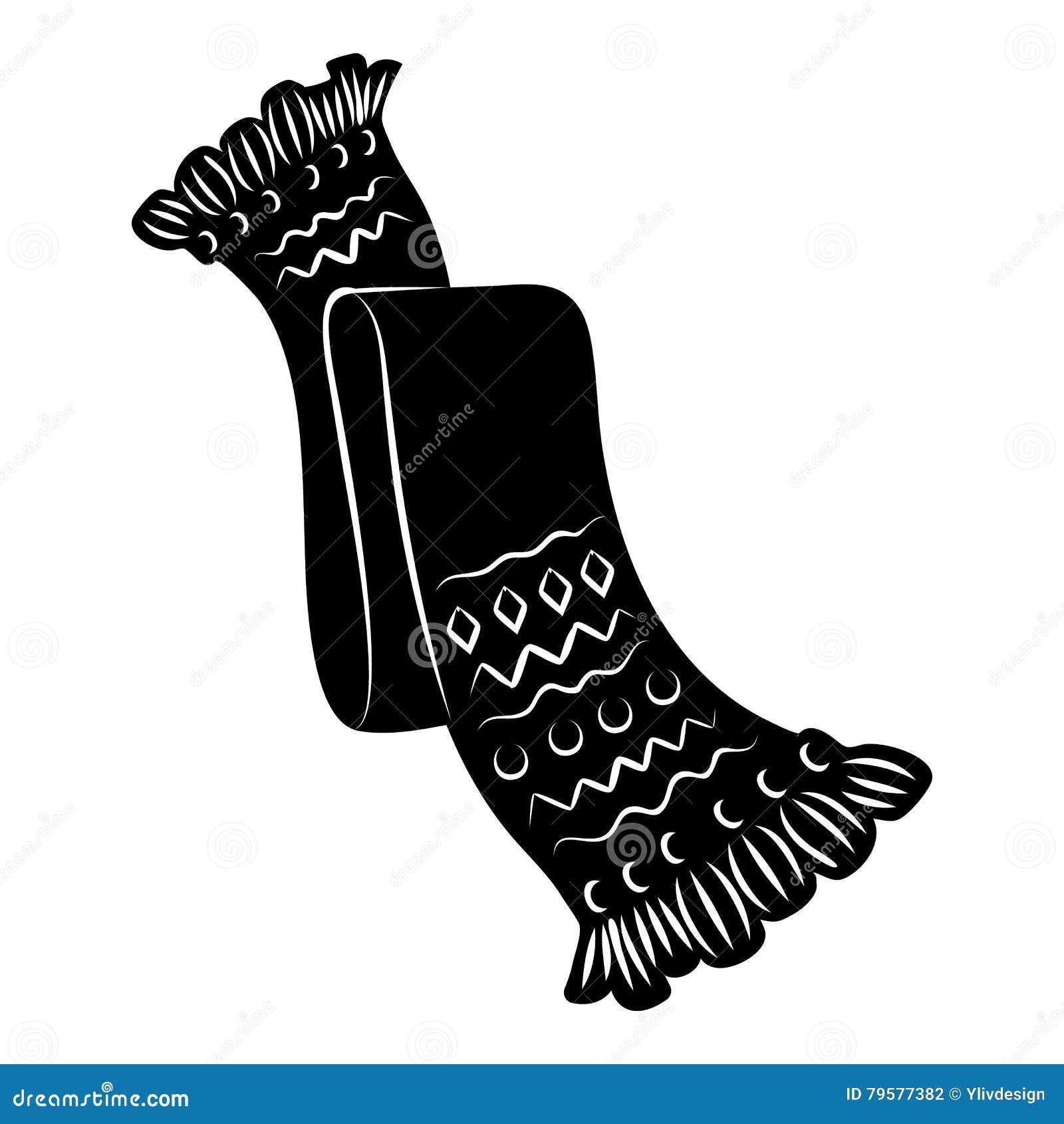 Knitted Scarf Icon, Simple Style Stock Vector - Illustration of neck ...