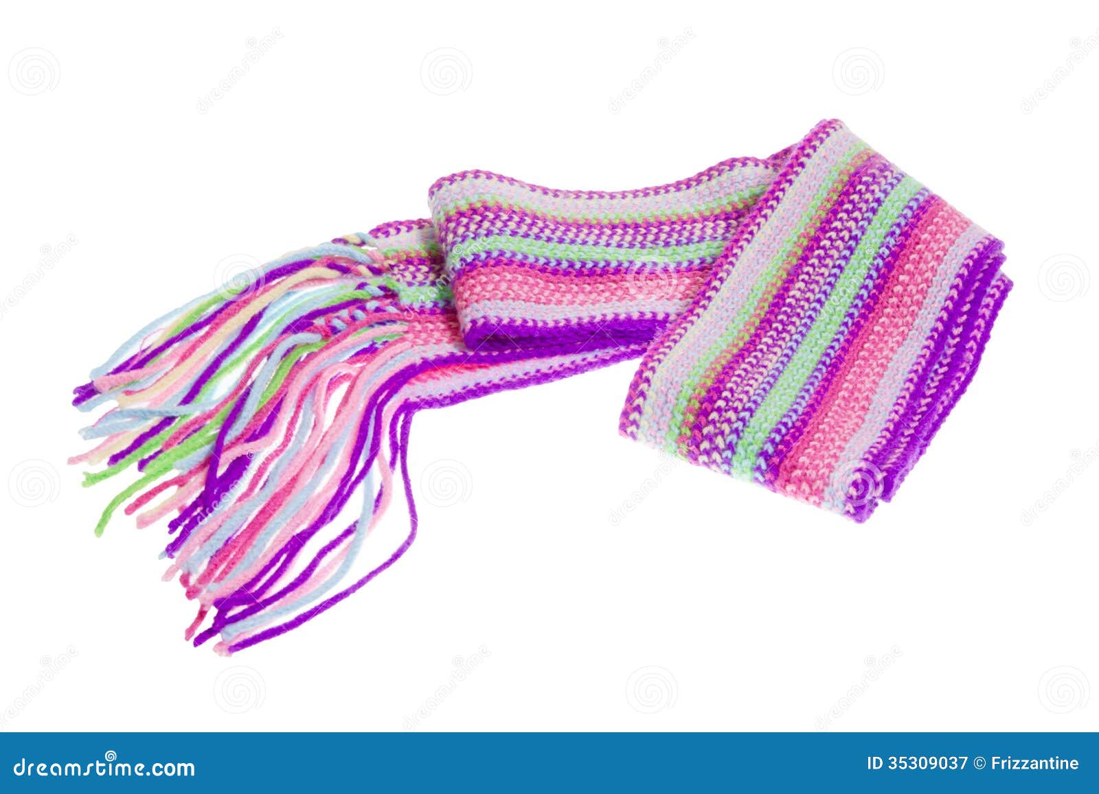 Knitted Scarf on White Background Stock Image - Image of hobby, autumn ...