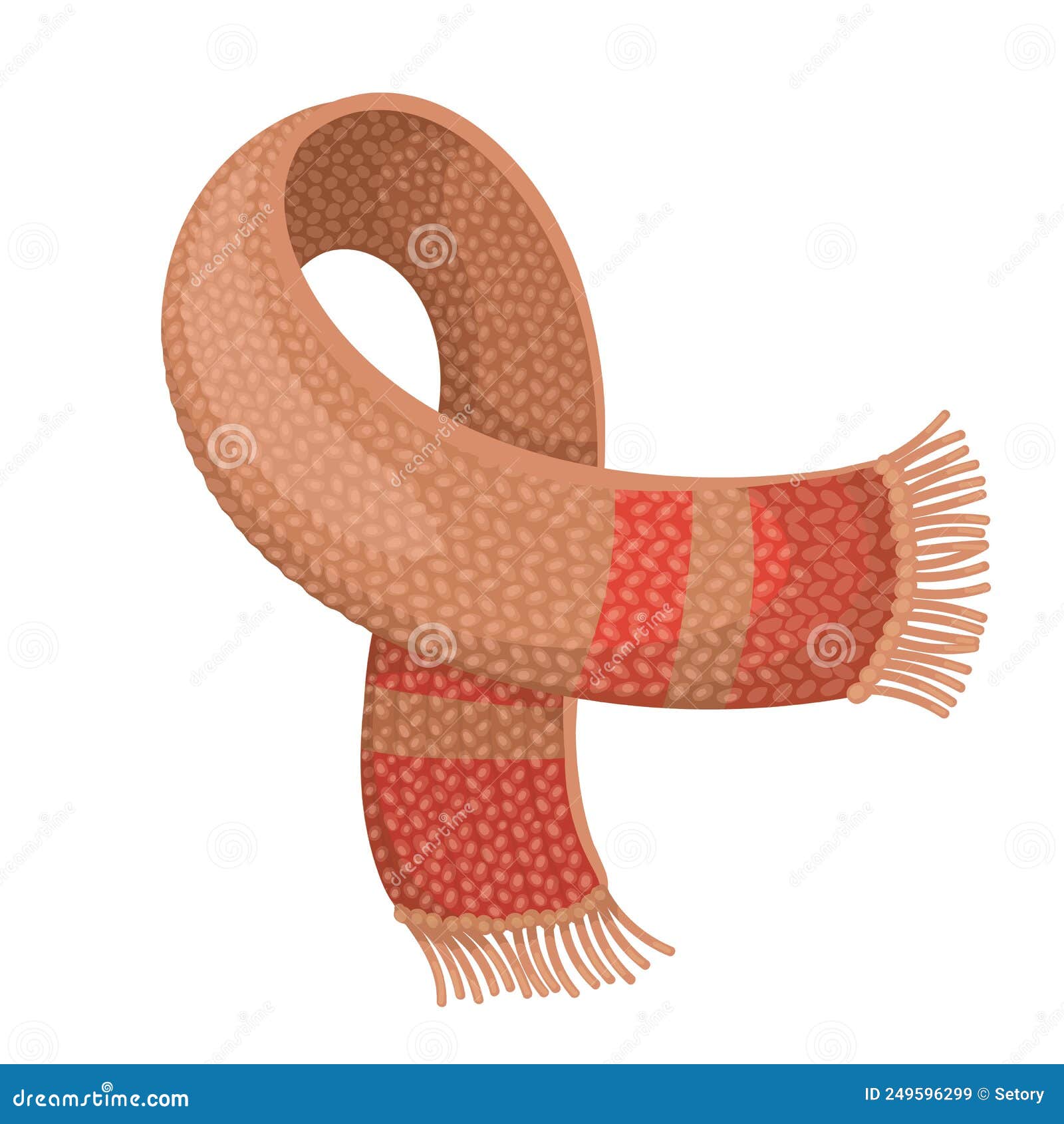 Knitted Scarf, Winter Accessory Stock Vector - Illustration of autumn ...