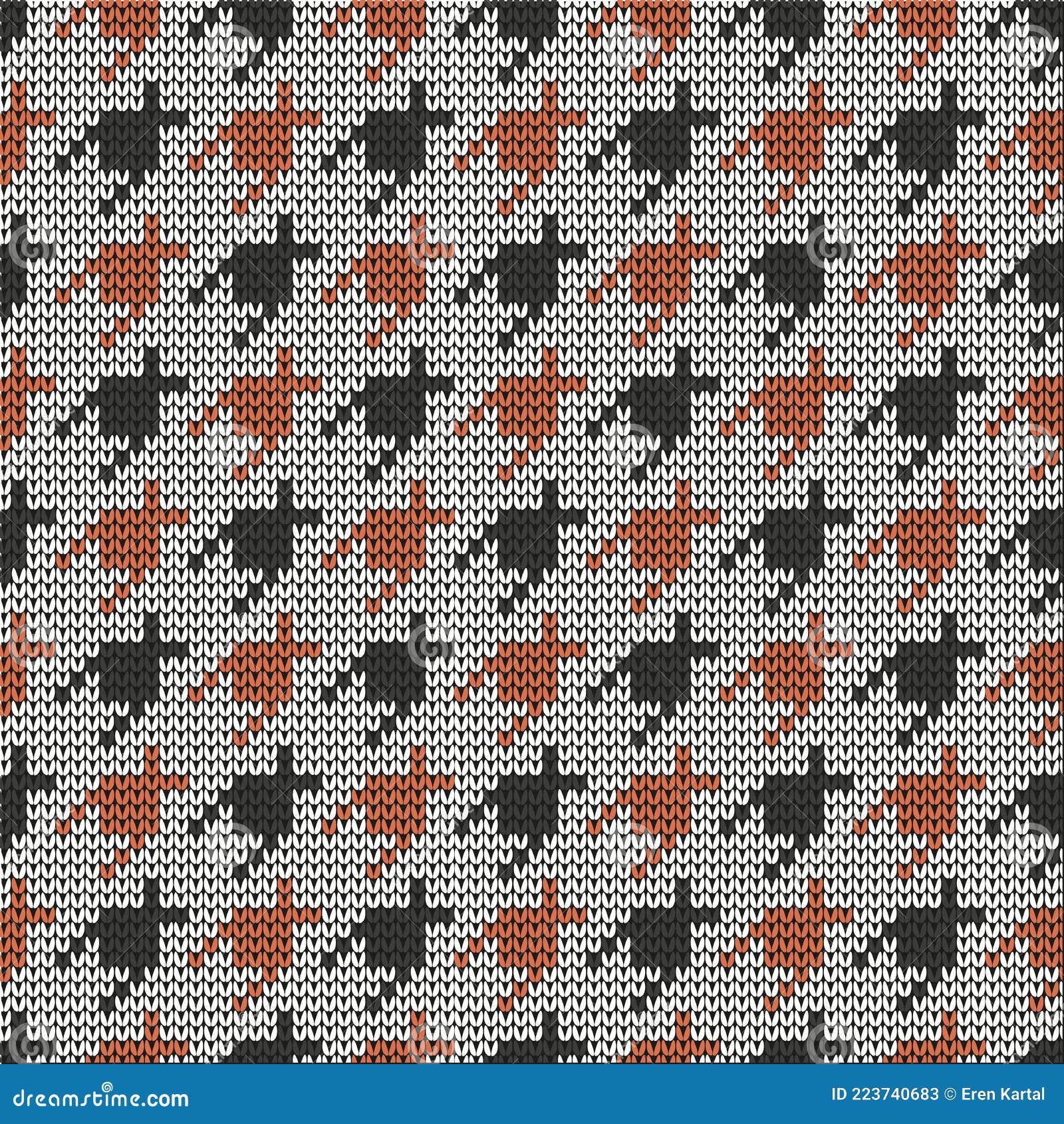 Knitted Seamless Goose Foot Pattern. Modern Fabric Design. Vector ...