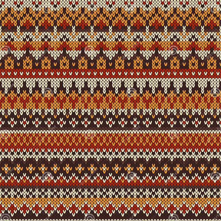 Knitted Seamless Pattern in Fair Isle Style. EPS Available Stock Vector ...
