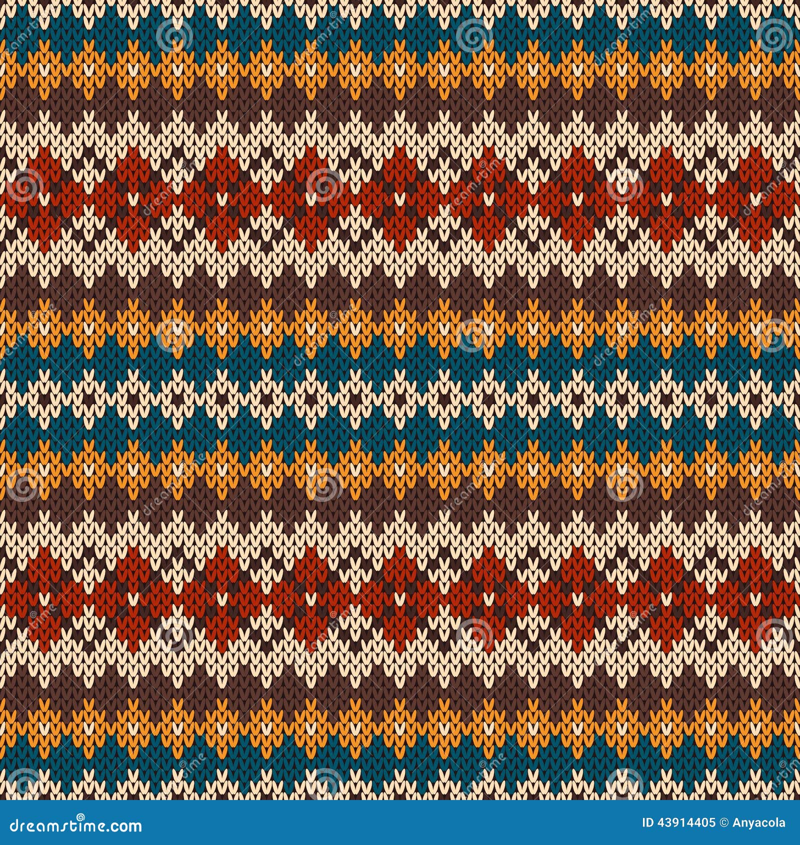Knitted Seamless Pattern In Fair Isle Style. EPS Available Stock Vector ...