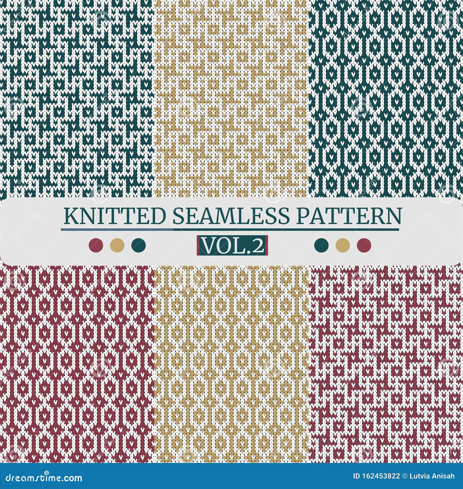 Knitted Seamless Pattern in Two Motifs Stock Vector - Illustration of ...