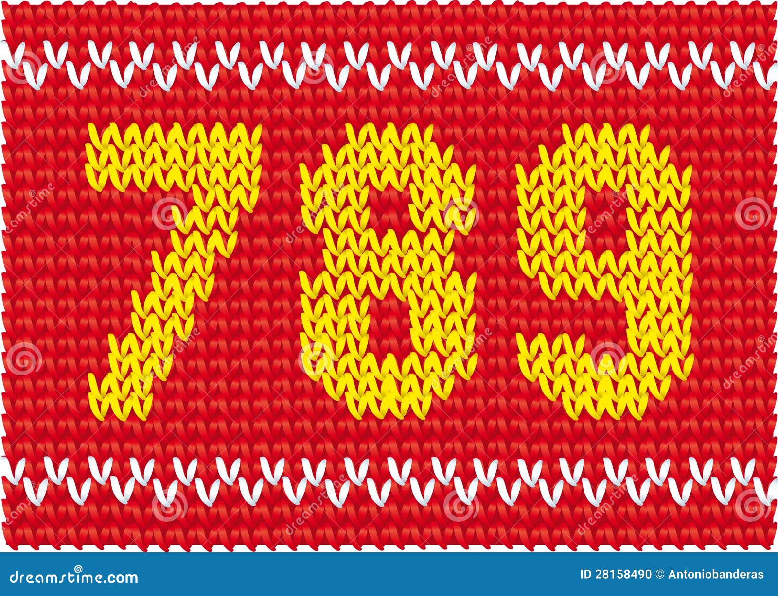 Knitted set of numbers stock vector. Illustration of seven - 28158490