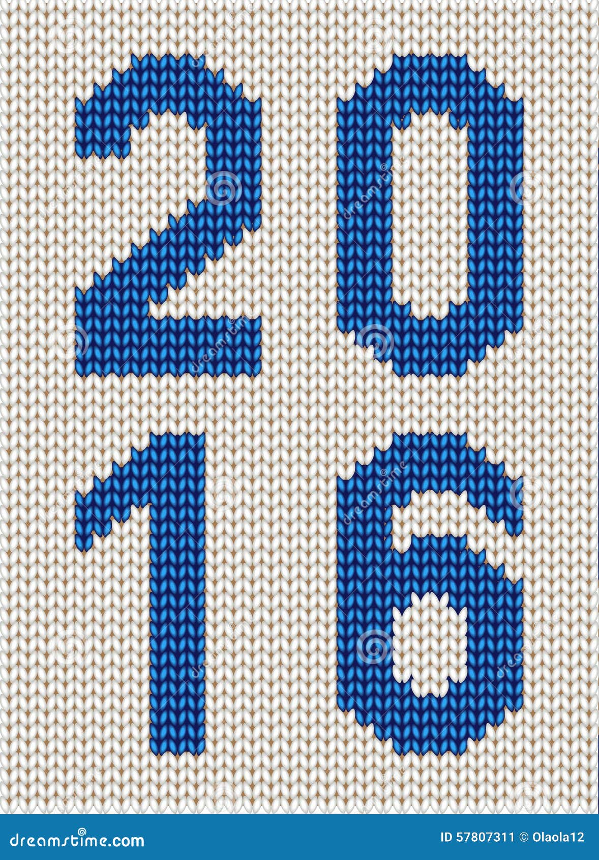 Knitted 2016 sign stock vector. Illustration of booking - 57807311