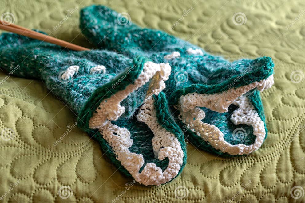 Knitted Socks, Colored Thread Thread and Needles, Knitted in the Magic ...