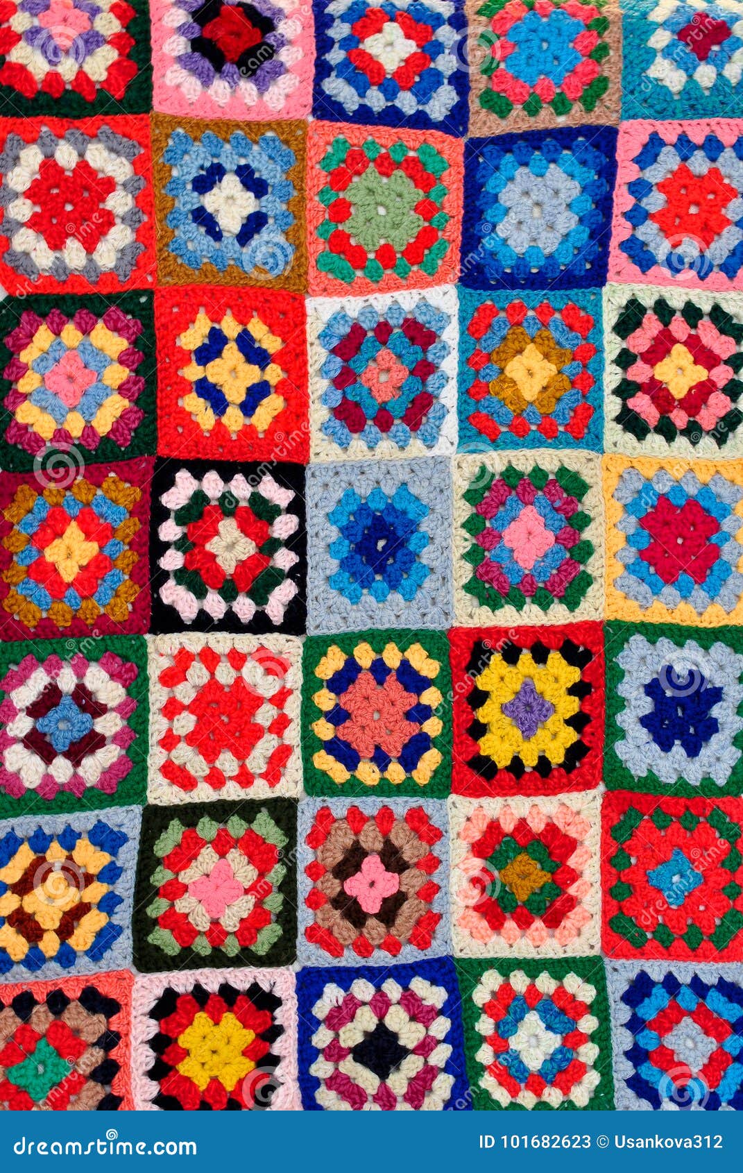 Knitted Squares Background Texture Stock Image - Image of coil, colored ...