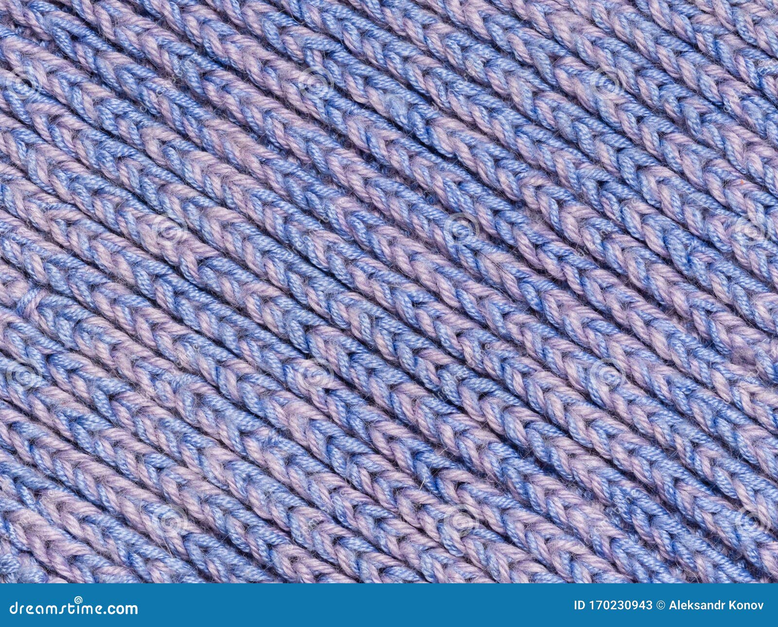 Knitted Structure of Blue Threads. Diagonal Lines Stock Image - Image ...