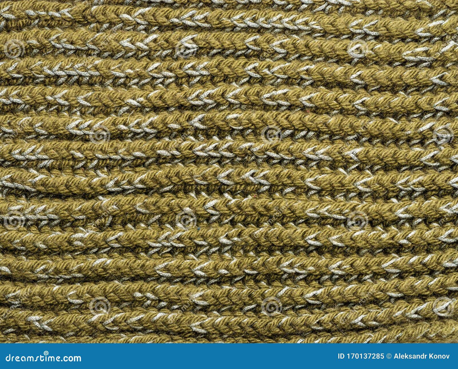 Knitted Structure of Green Threads. Horizontal Lines Stock Image ...