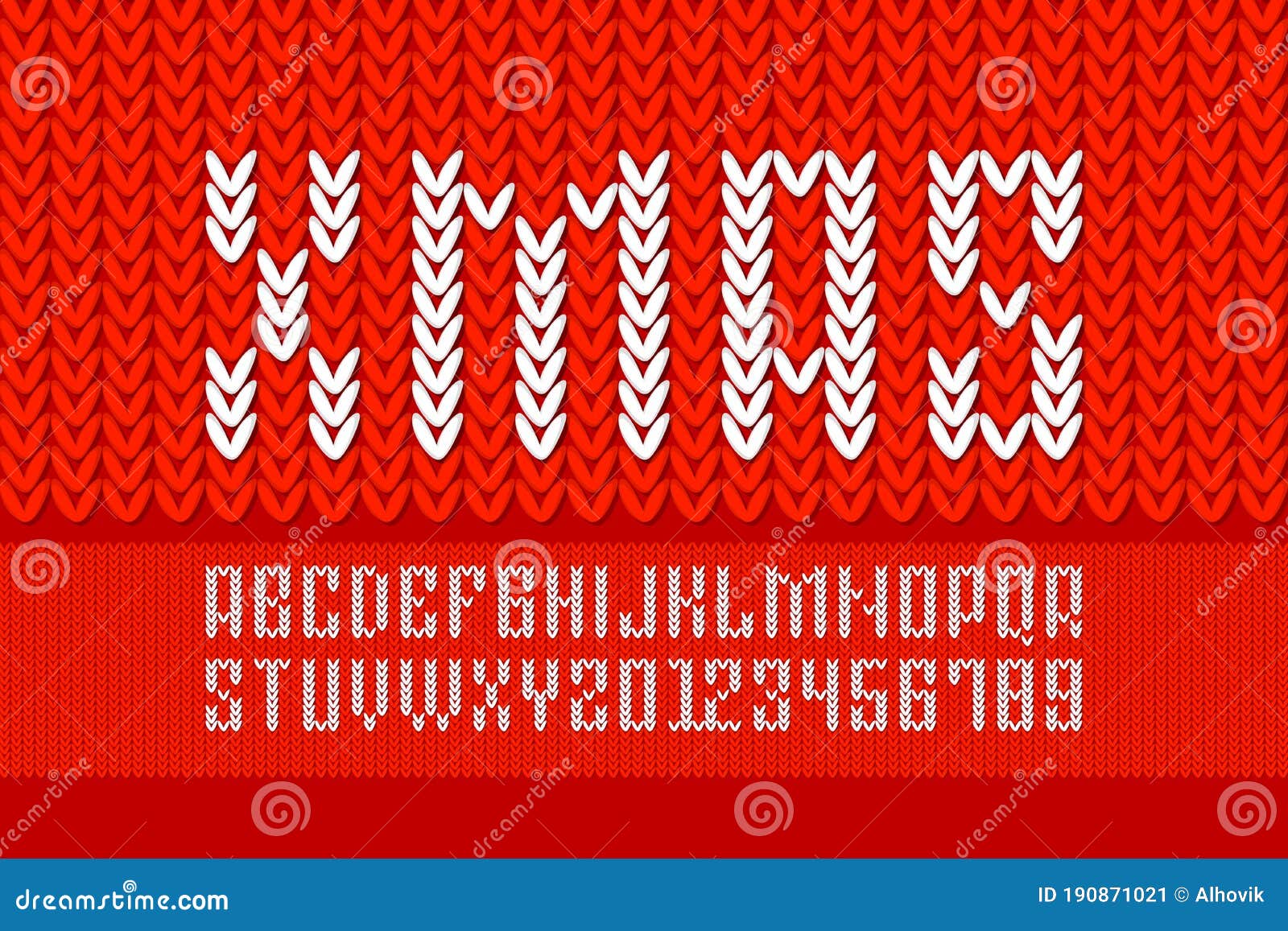 Knitted Style Christmas Font Stock Vector - Illustration of design ...