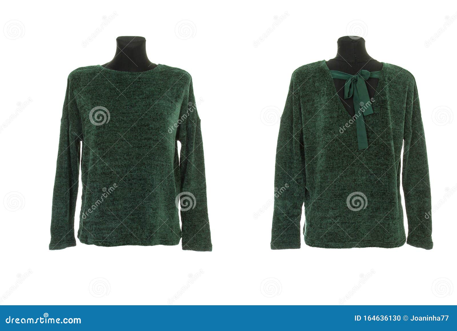 Knitted Sweater Isolated on a White Background, Front and Back View ...