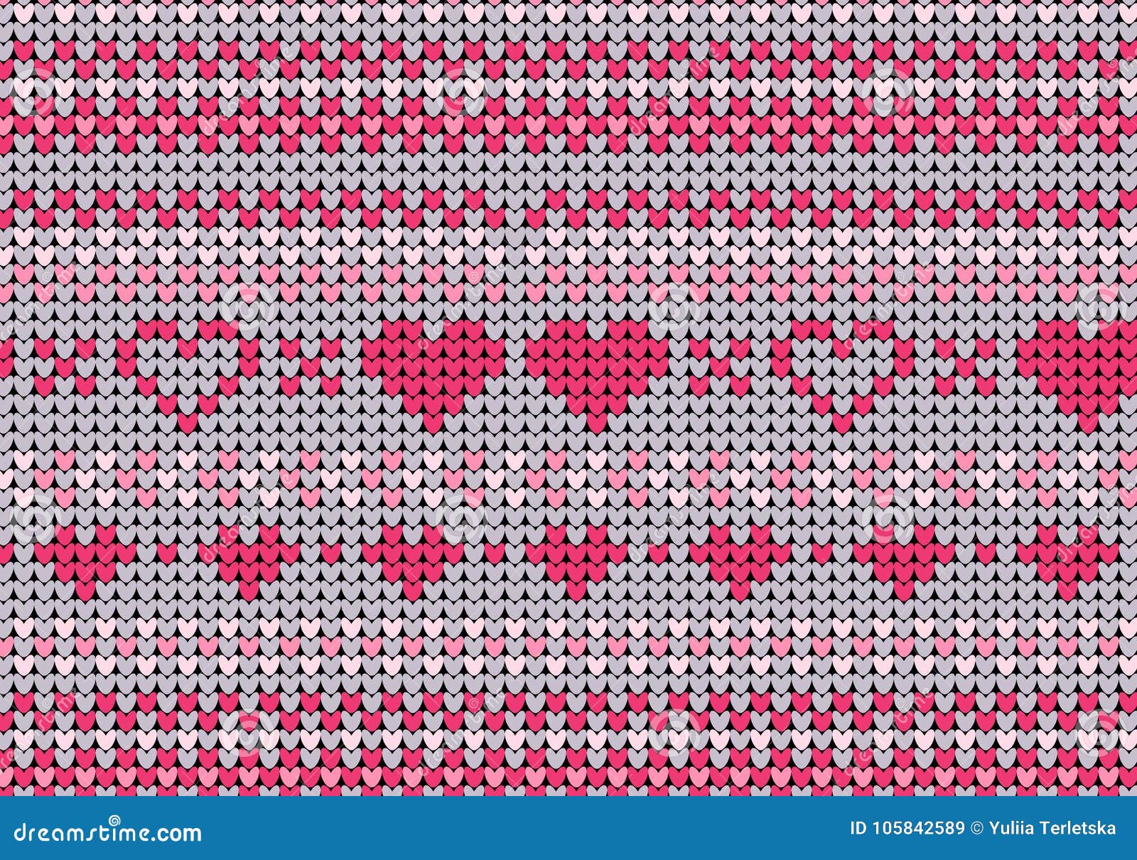 Knitted Sweater Winter Pattern Red and Grey Stock Illustration ...