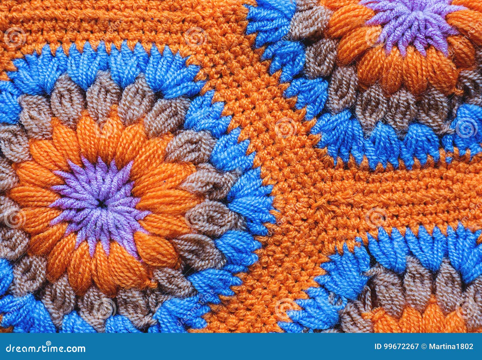 Knitted Textile Carpet Pattern Macro. Stock Image - Image of circle ...