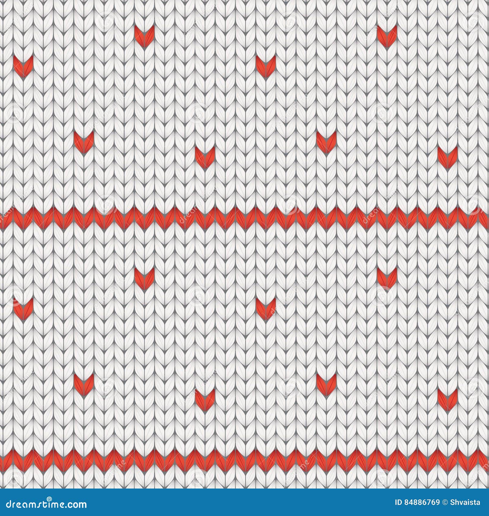 Knitted Texture with Red Pattern. Stock Vector - Illustration of ...