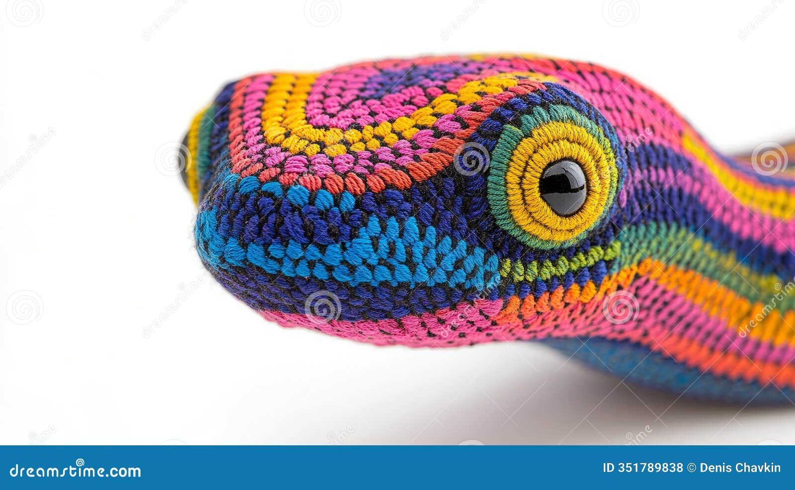 Knitted Toy Snake on a Tree in the Garden Stock Photo - Image of ...
