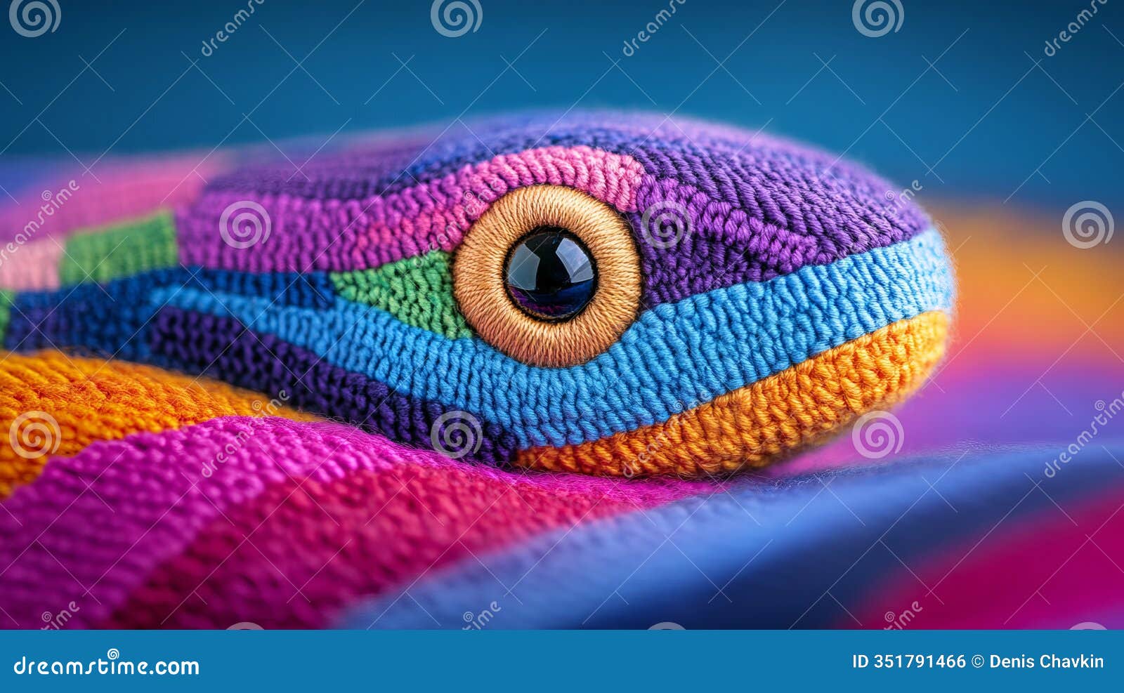 Knitted Toy Snake on a Tree in the Garden Stock Photo - Image of happy ...