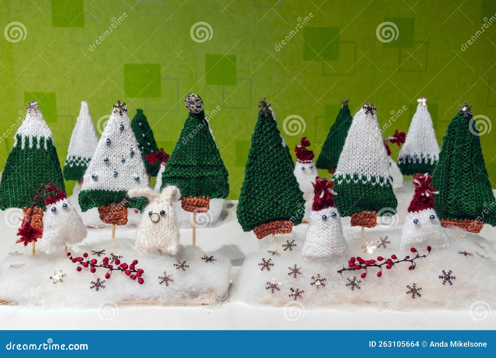 Knitted Trees and Gnomes, Knitted Christmas Decorations, Waiting for ...