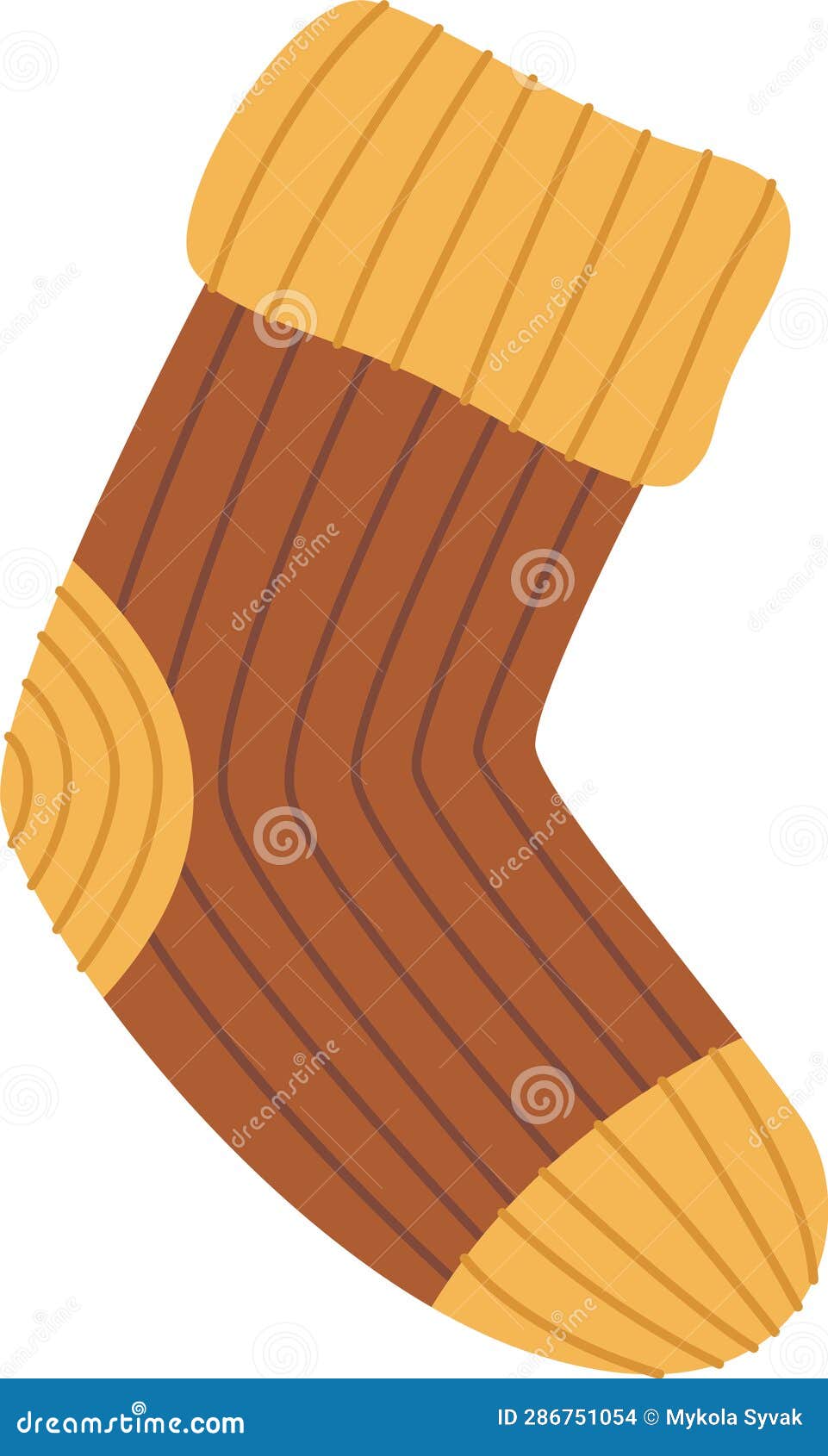 Knitted Warm Sock stock vector. Illustration of foot - 286751054