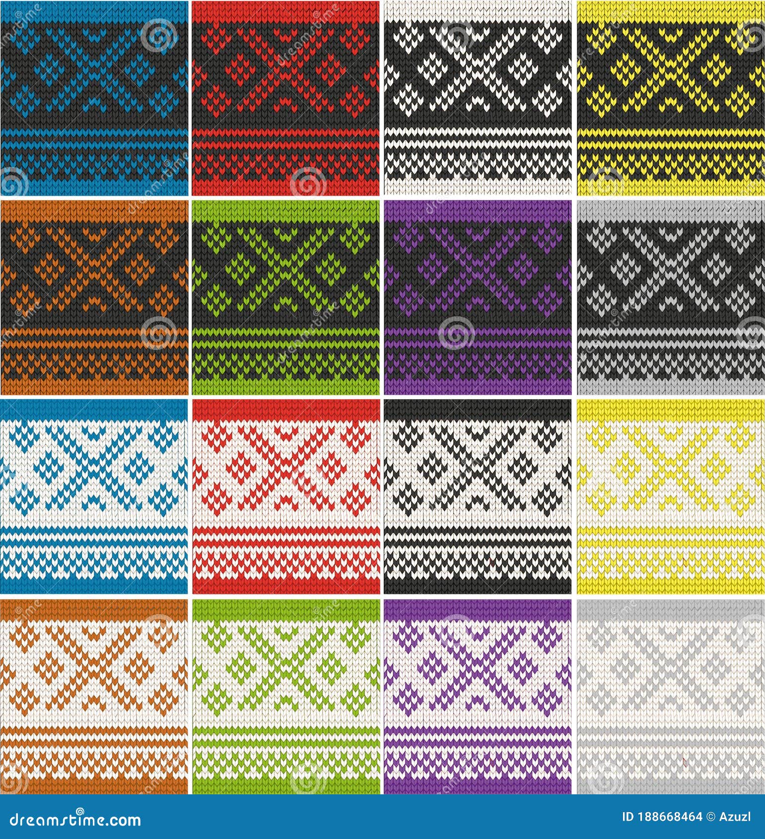 Seamless Knitted Wool Pattern of Color Threads Stock Vector ...