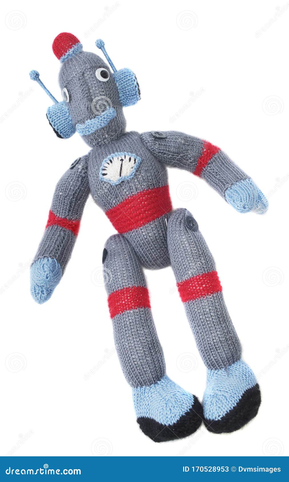 Knitted Wool Robot Soft Toy Stock Image - Image of craft, wool: 170528953