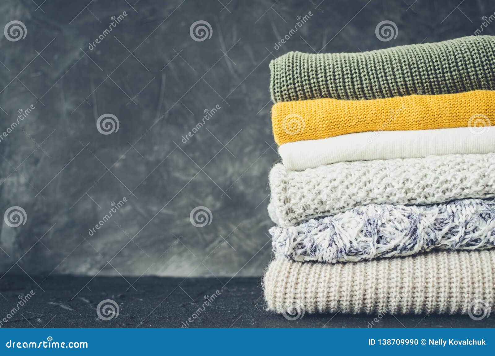 Knitted wool sweaters stock photo. Image of collection - 138709990