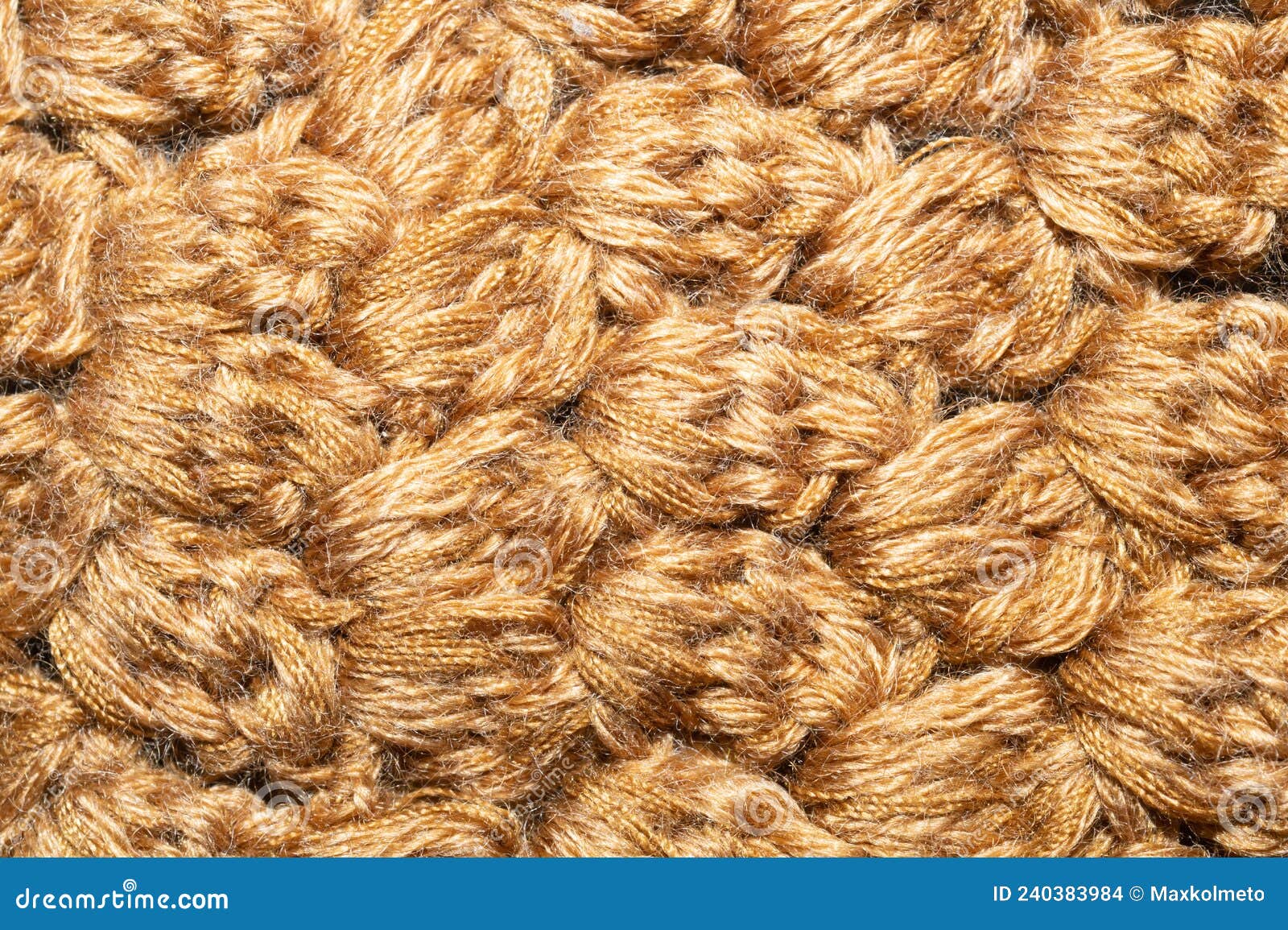 Knitted Woolen Background. Brown Soft Fabric Close Up Stock Photo ...