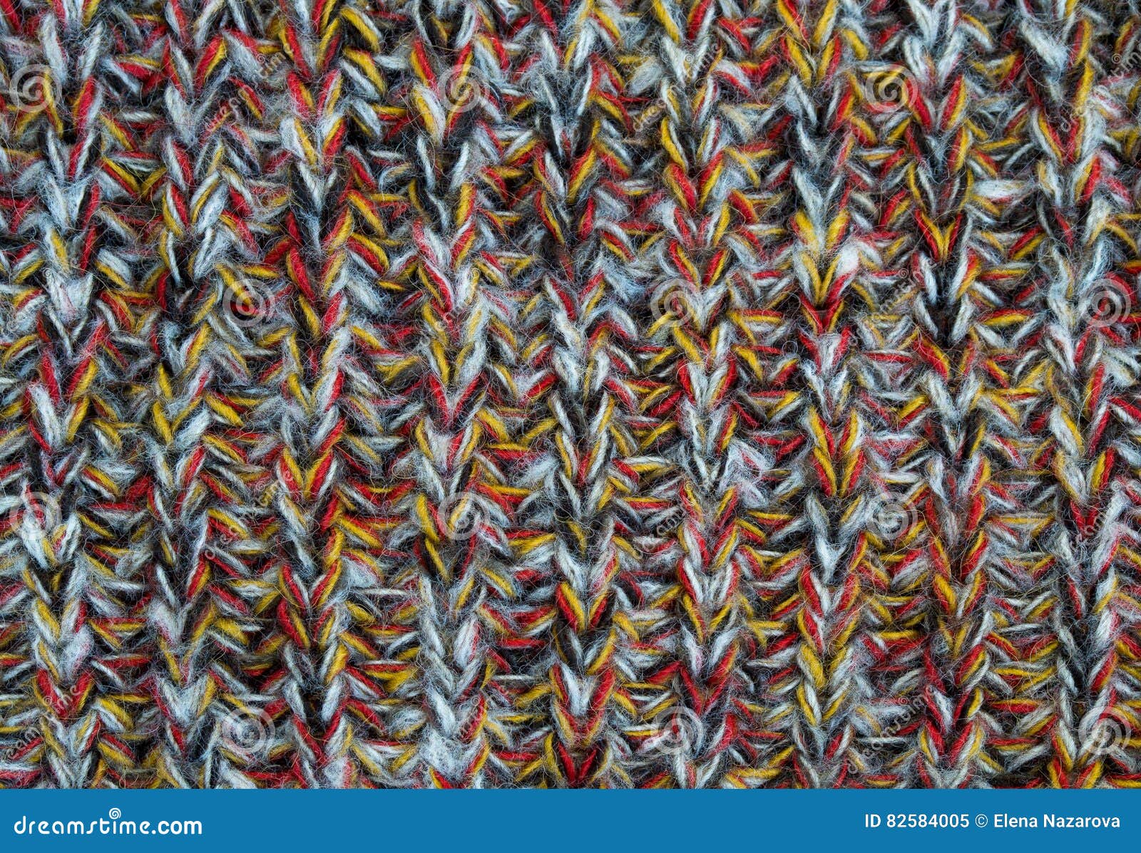 Knitted Woolen Fabric of Colored Yarn Stock Image - Image of abstract ...