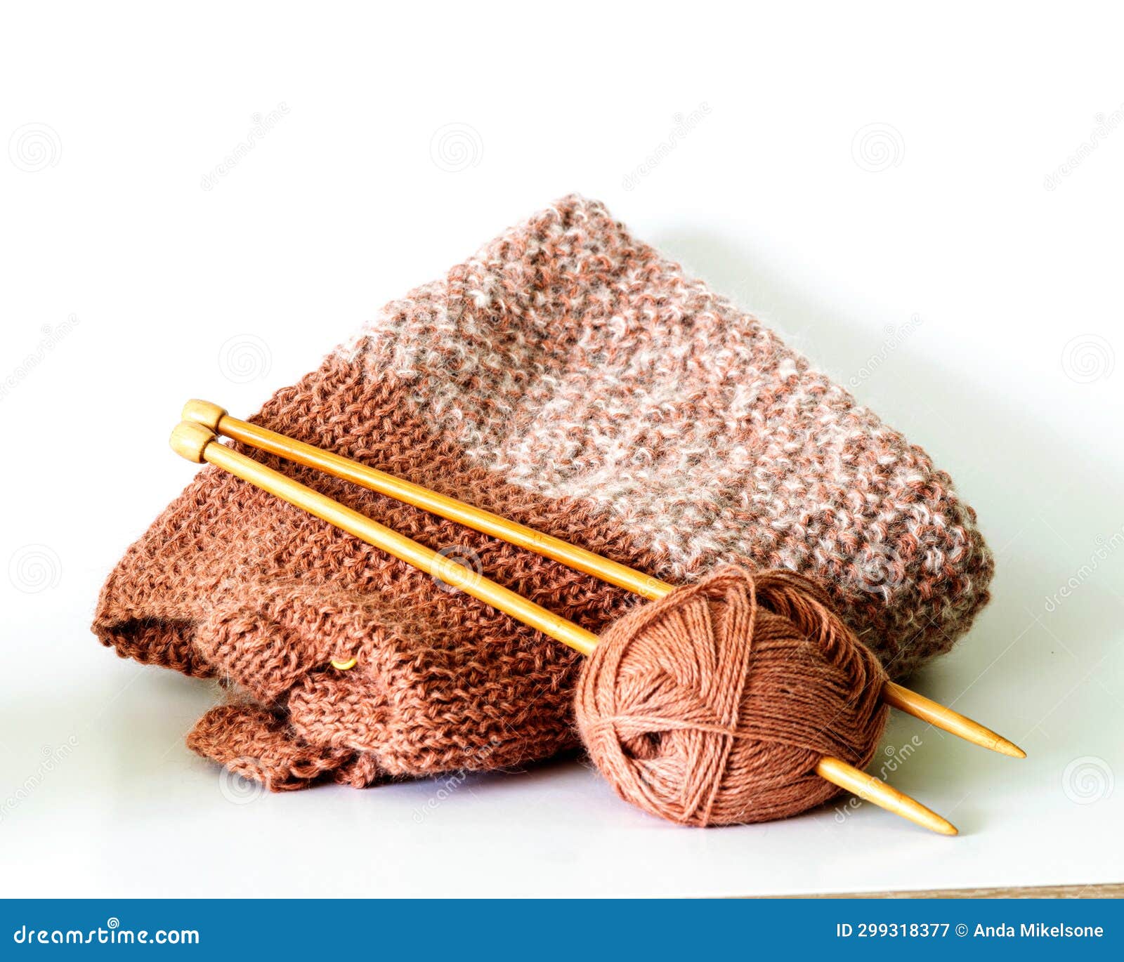 Knitted Work on a White Background, Knitted Texture, Needlework Stock ...