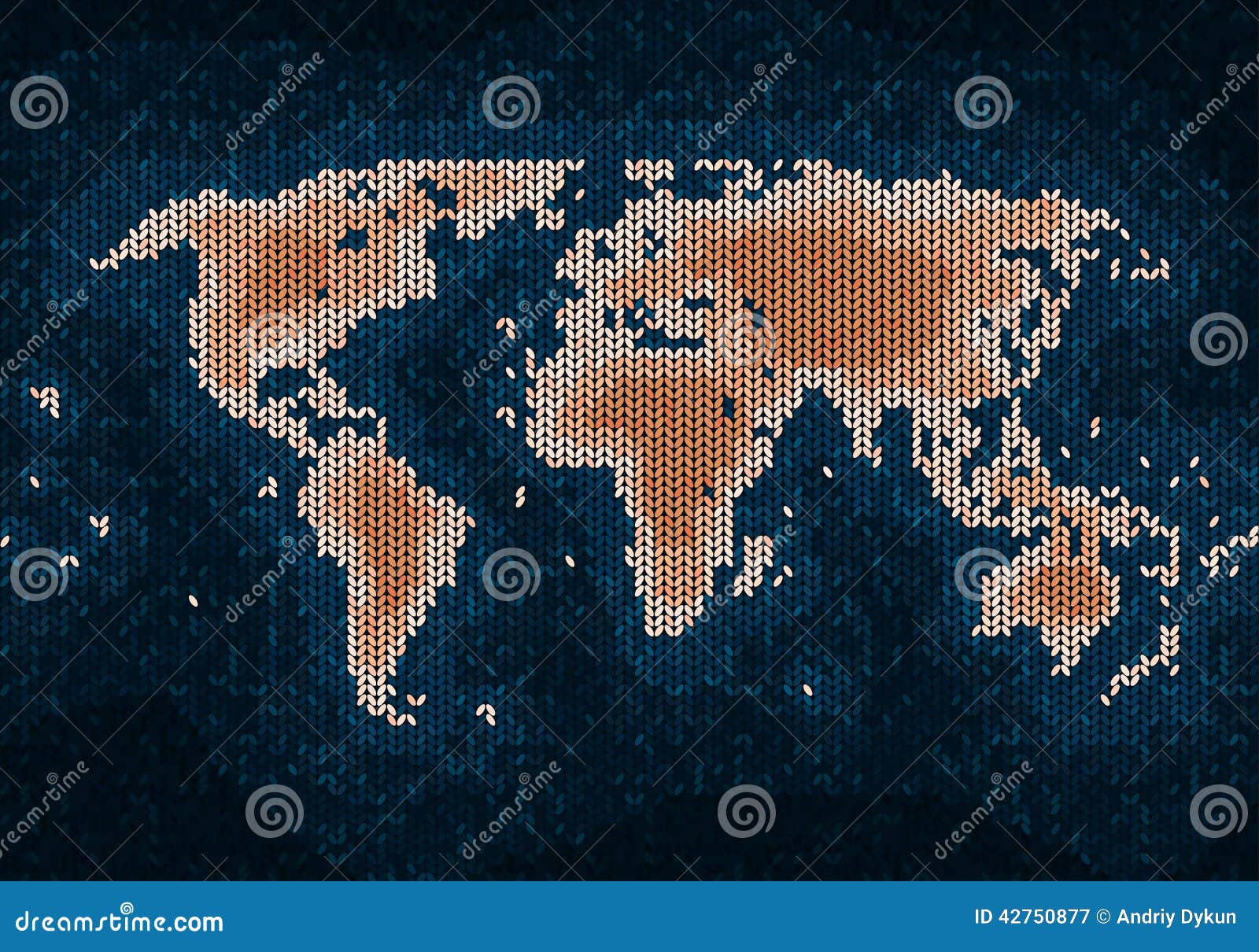 Knitted world map stock vector. Illustration of clothing - 42750877