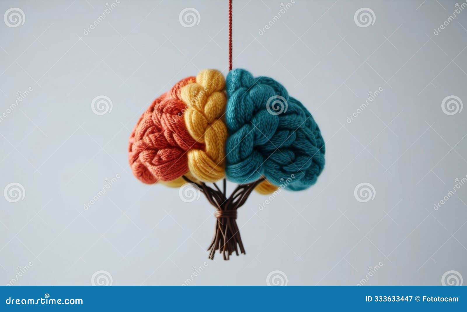 Knitted Yarn Human Brain . Generative Ai. AI Stock Illustration ...