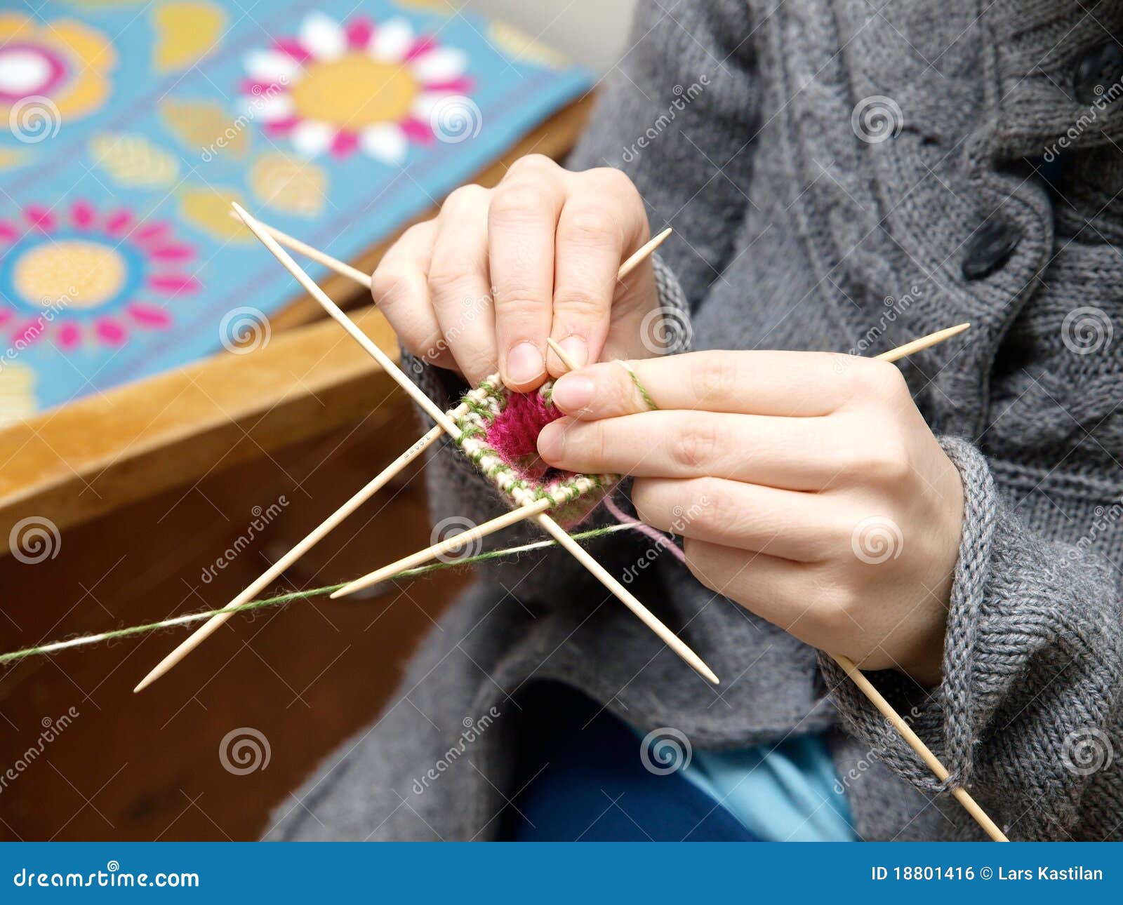Knitting stock photo. Image of crafts, loops, sticks - 18801416