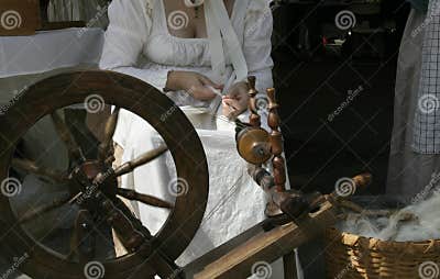 Knitting stock photo. Image of hands, twisting, wheel, thread - 468986