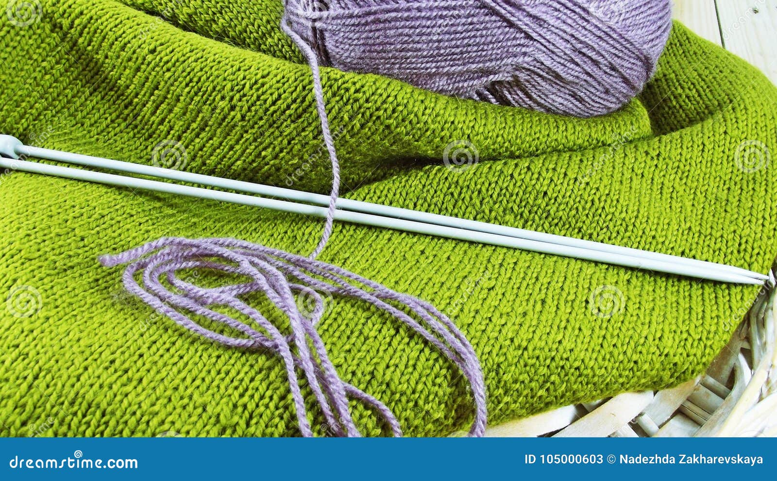 Knitting background. stock image. Image of heedles, clousep - 105000603