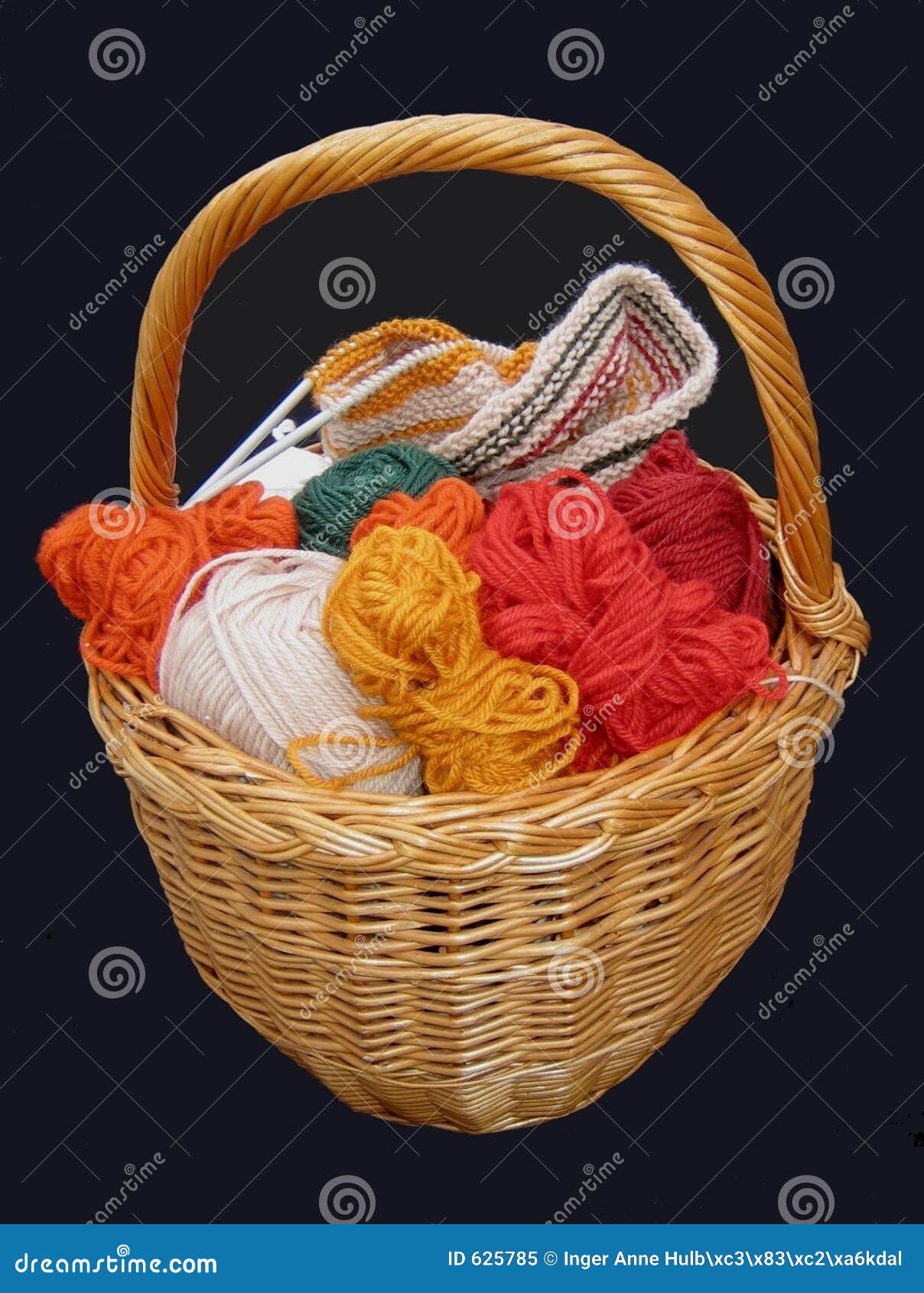 Knitting basket stock image. Image of homemade, beige, handknit - 625785