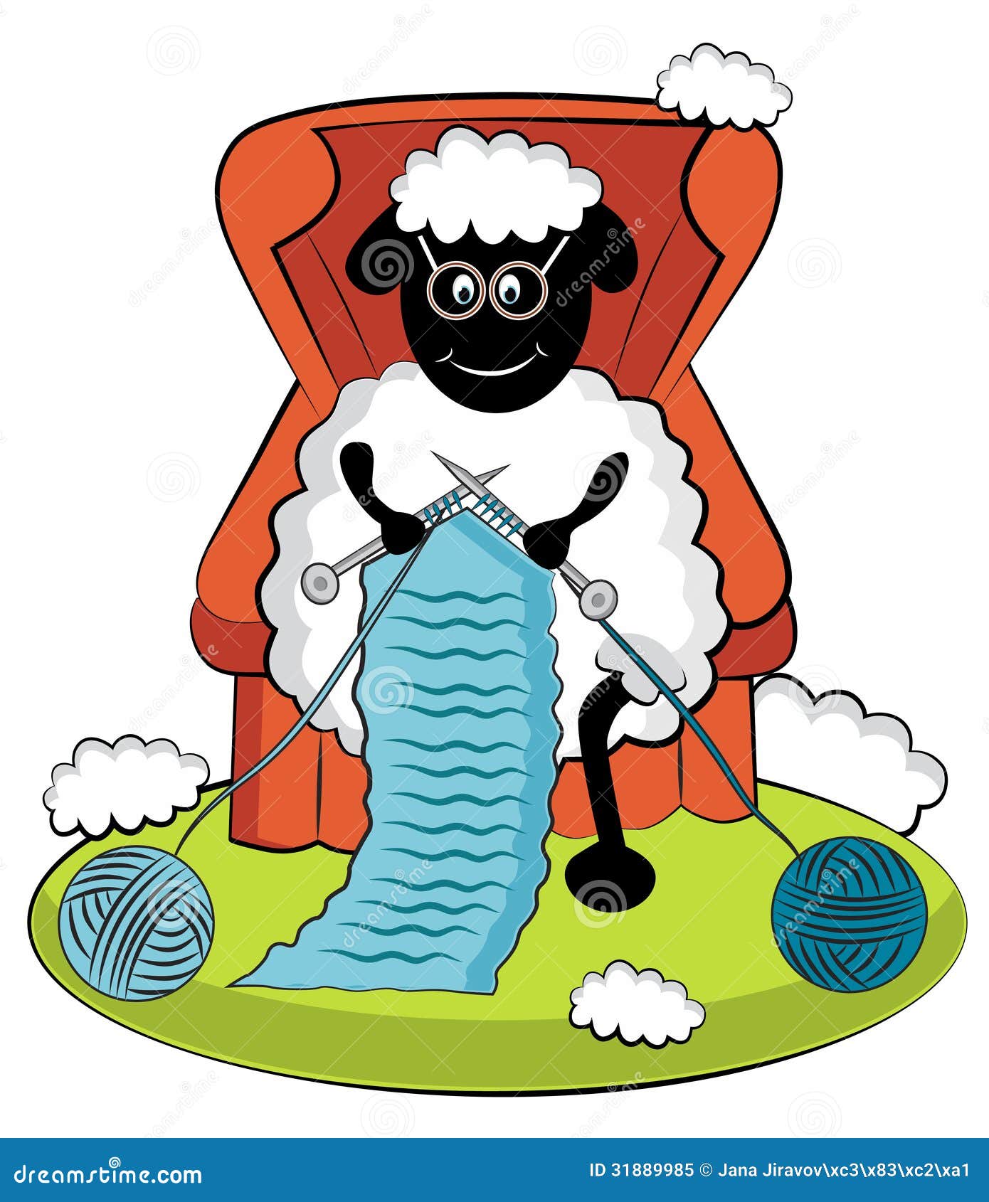 Knitting Sheep Cartoon Illustration | CartoonDealer.com #37223503 Knitting Sheep Cartoon Illustration | CartoonDealer.com #37223503