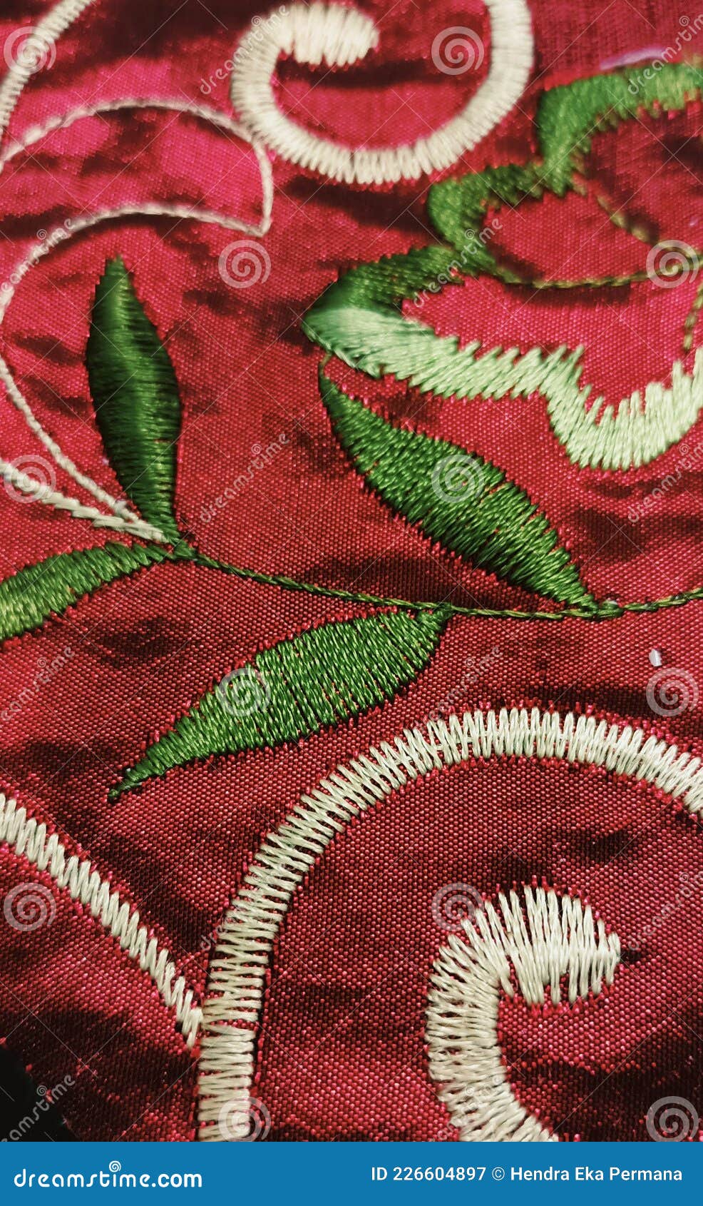 Knitting Decorative Motifs from Sewing Thread on a Tablecloth Stock ...