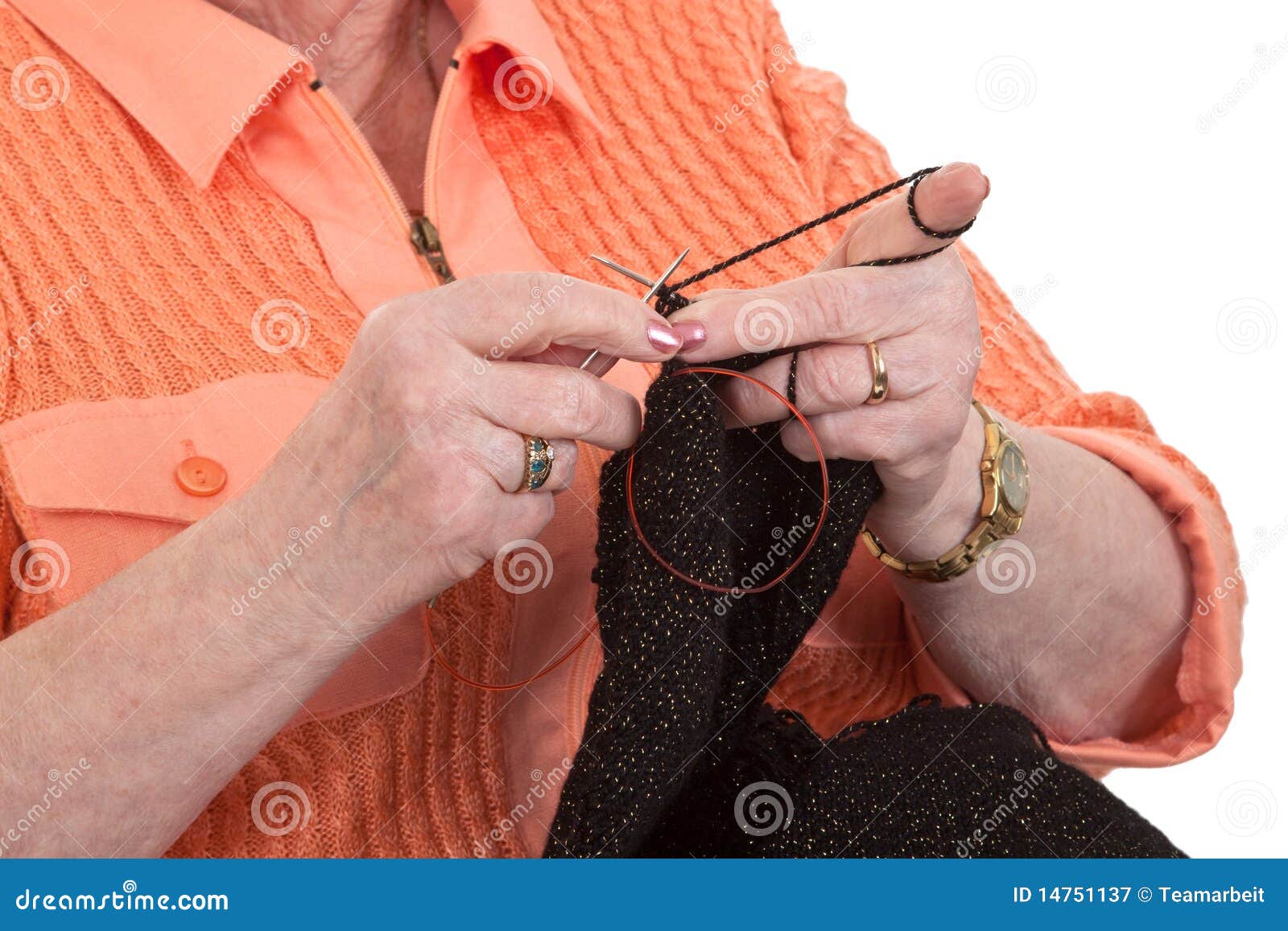 Knitting grandma stock image. Image of knitting, hands - 14751137