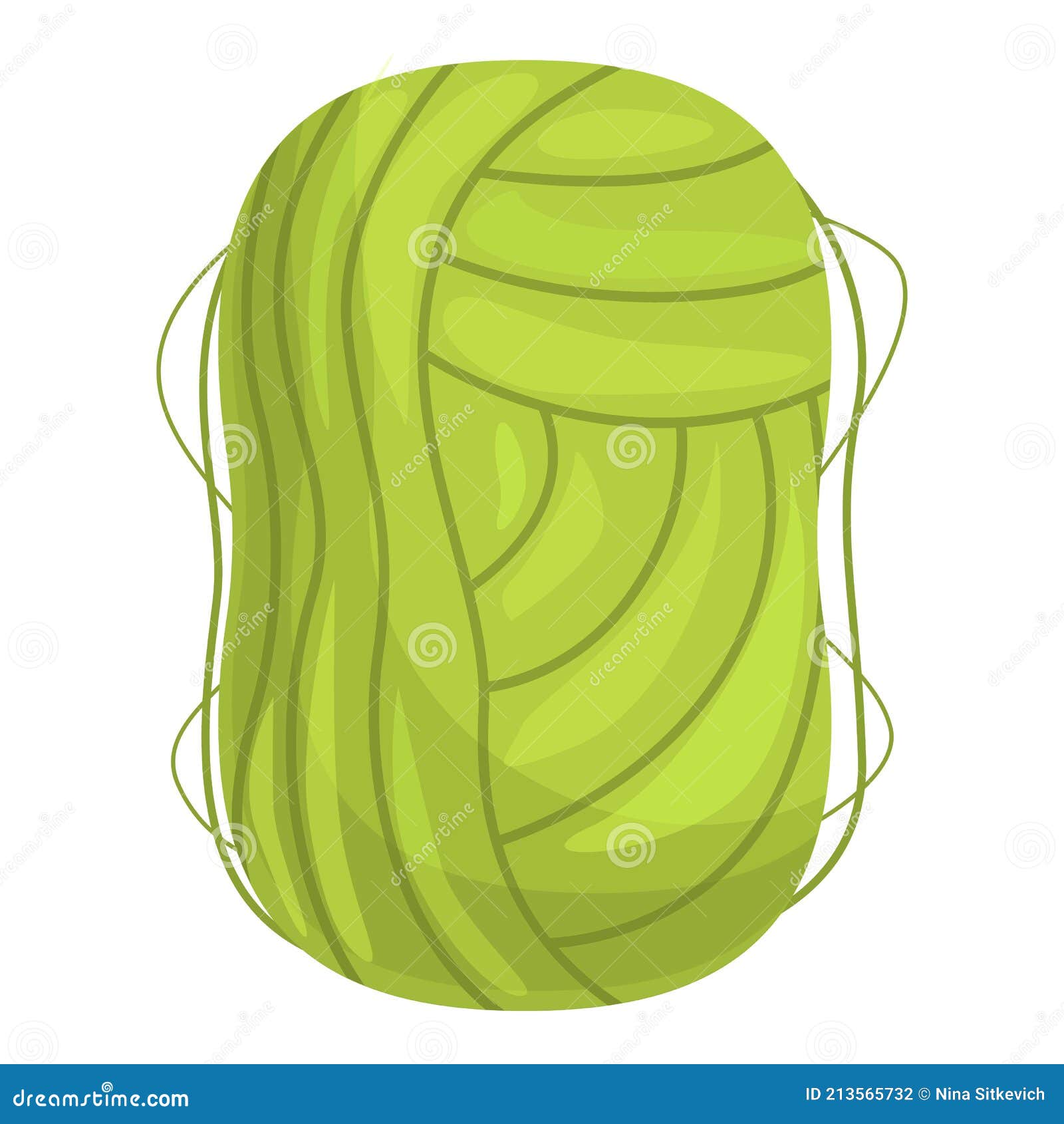 Knitting Green Thread Icon, Cartoon Style Stock Vector - Illustration ...