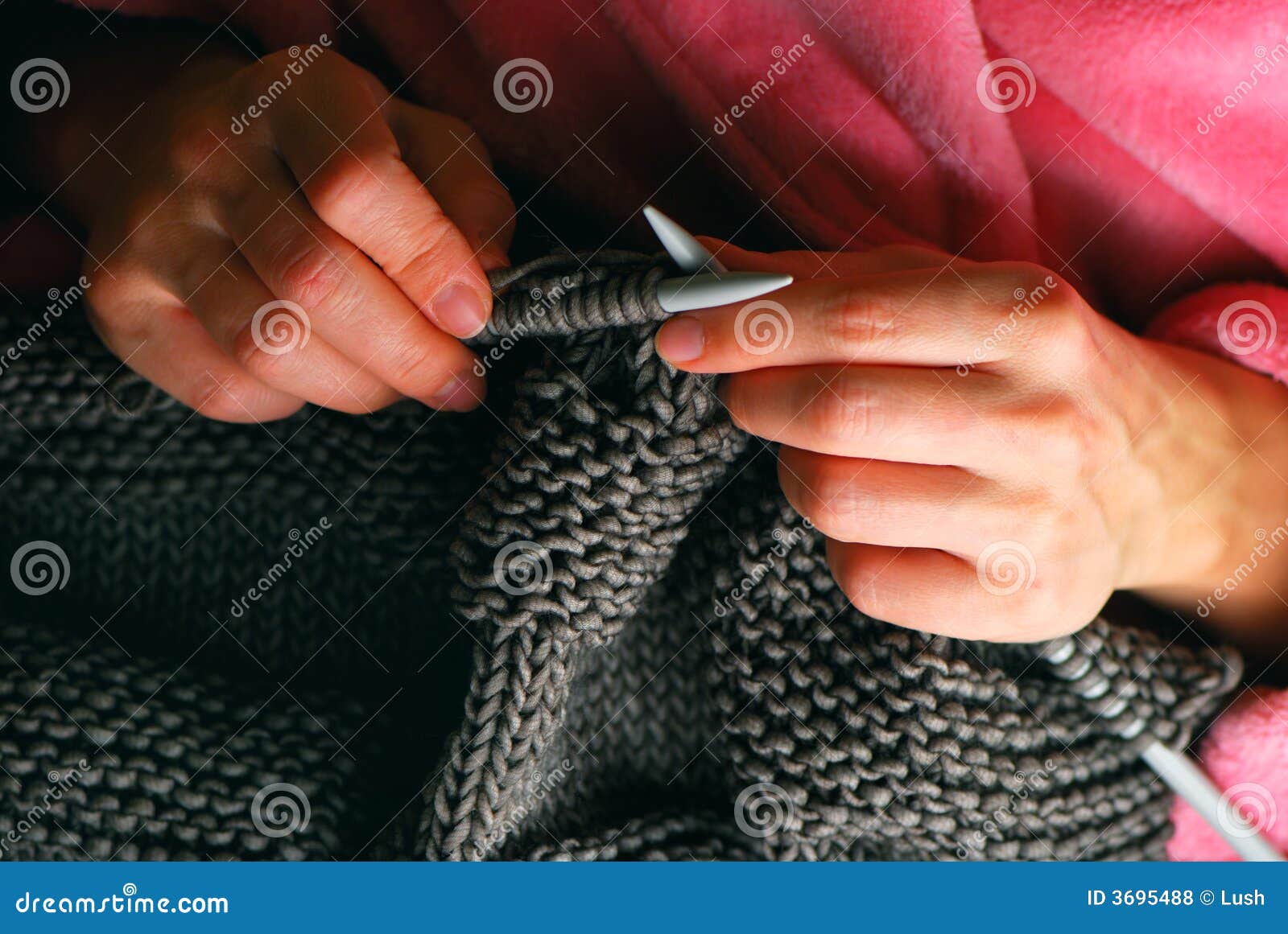 Knitting hands stock photo. Image of isolated, motion - 3695488