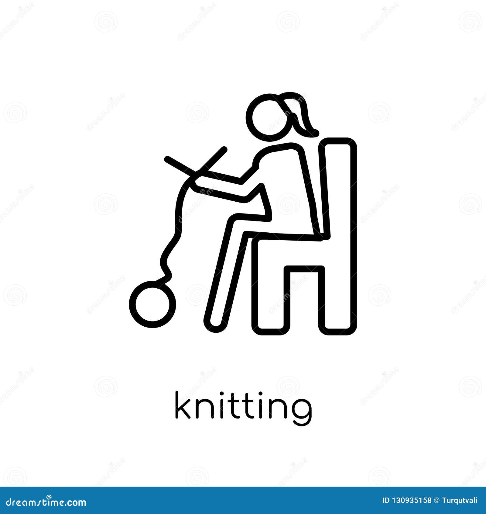 Knitting Icon. Trendy Modern Flat Linear Vector Knitting Icon on Stock ...