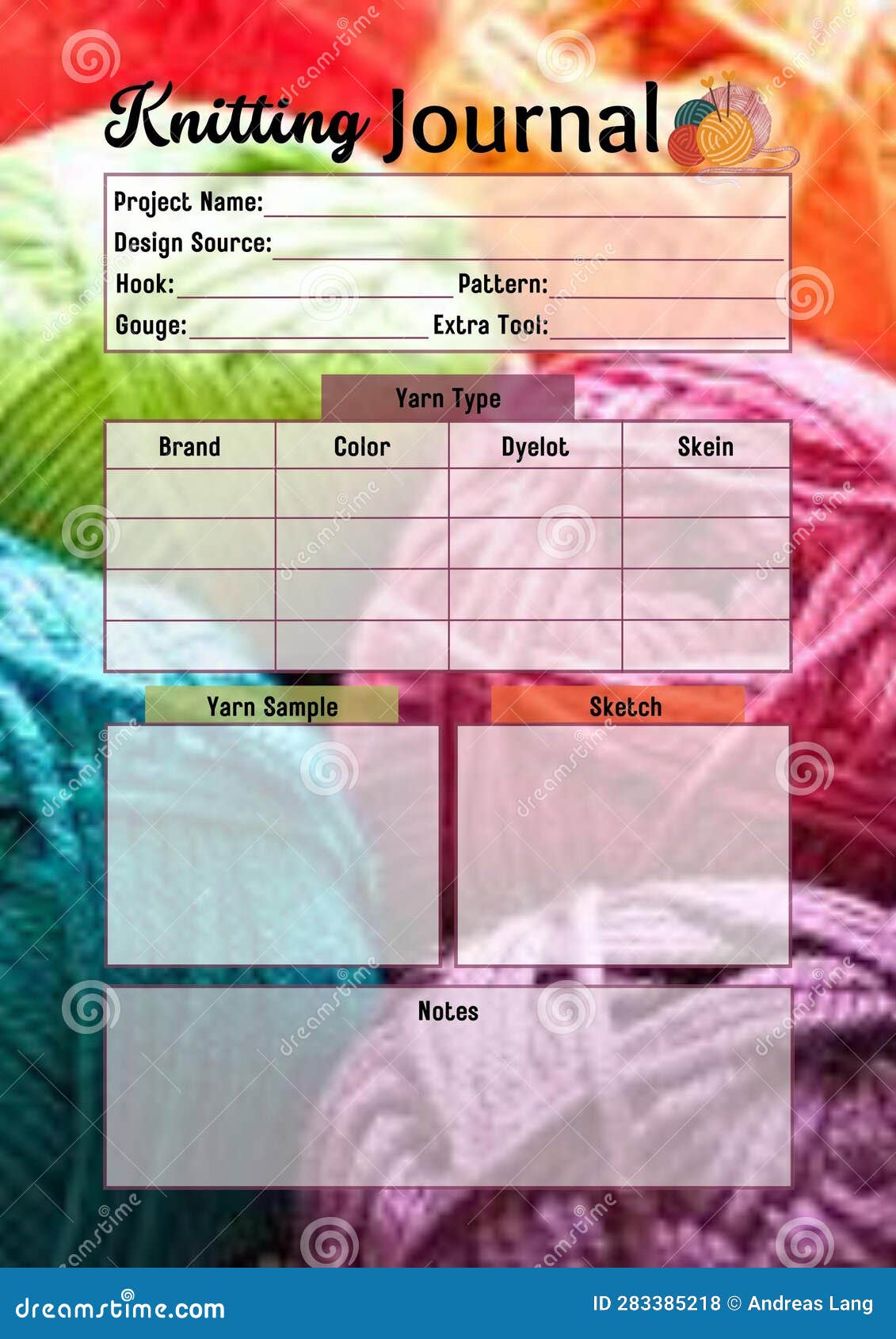 Knitting Journal Planner Digital Planning Insert Sheet Printable Page ...